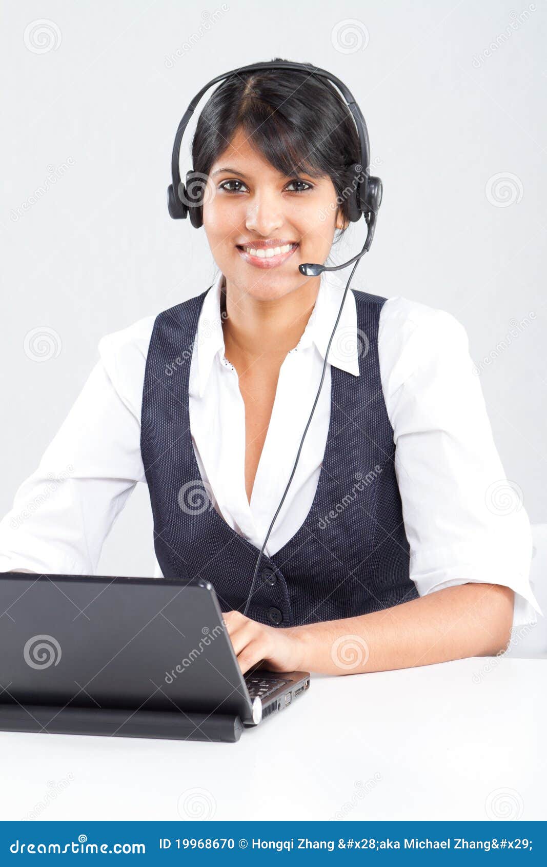 Call center operator stock photo. Image of friendly, business - 19968670