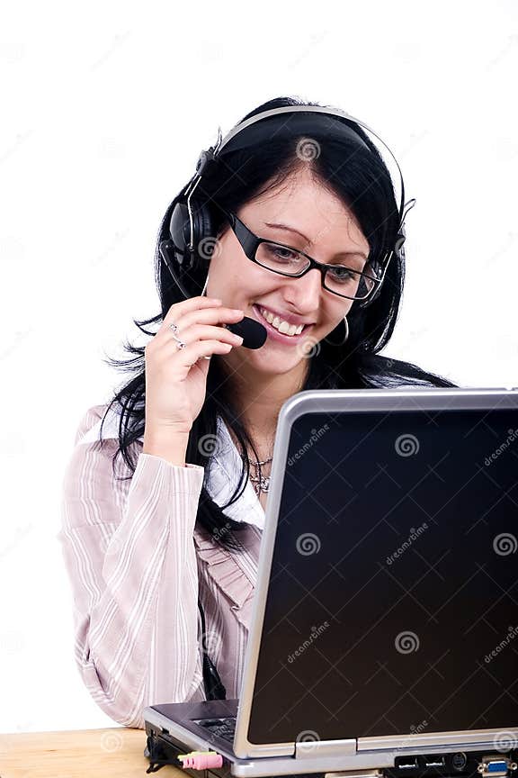 Call center operator stock photo. Image of computer, phonecall - 2579840