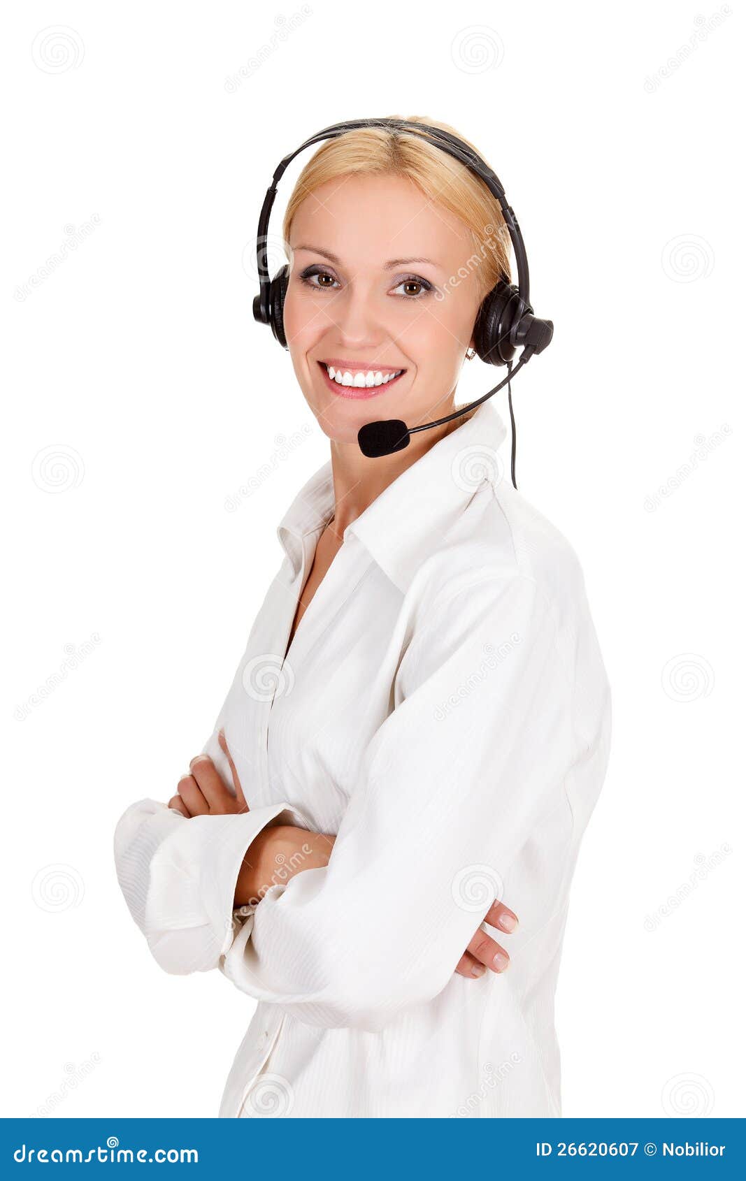 Call center operator stock image. Image of receptionist - 26620607