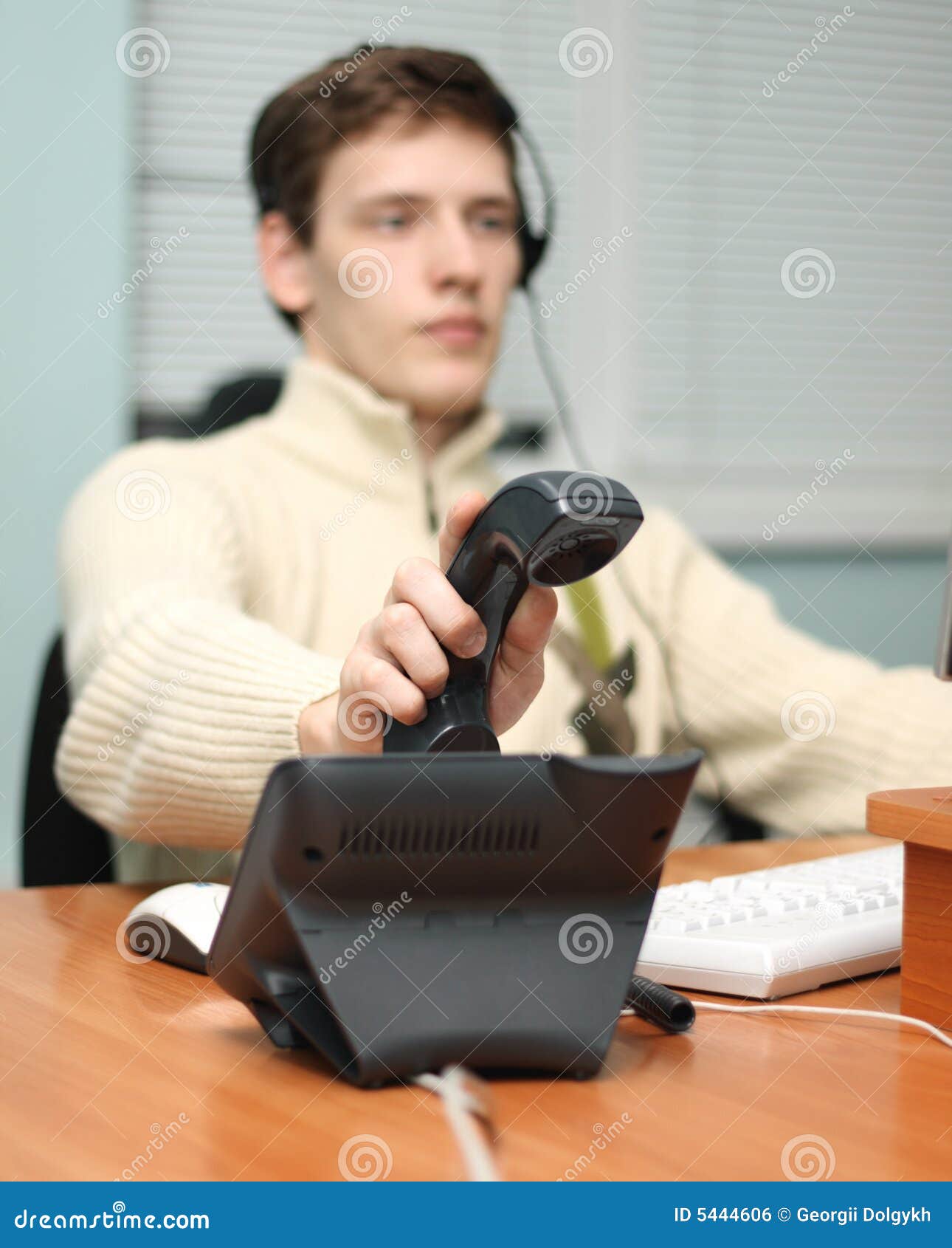 Call Center Operator Answering a Call Stock Photo - Image of adult ...
