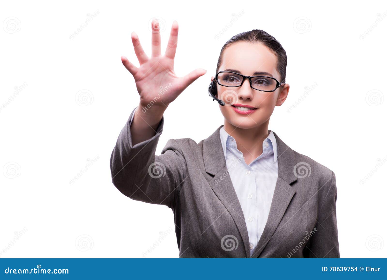 The Call Center Operator in Business Concept Isolated on White Stock ...