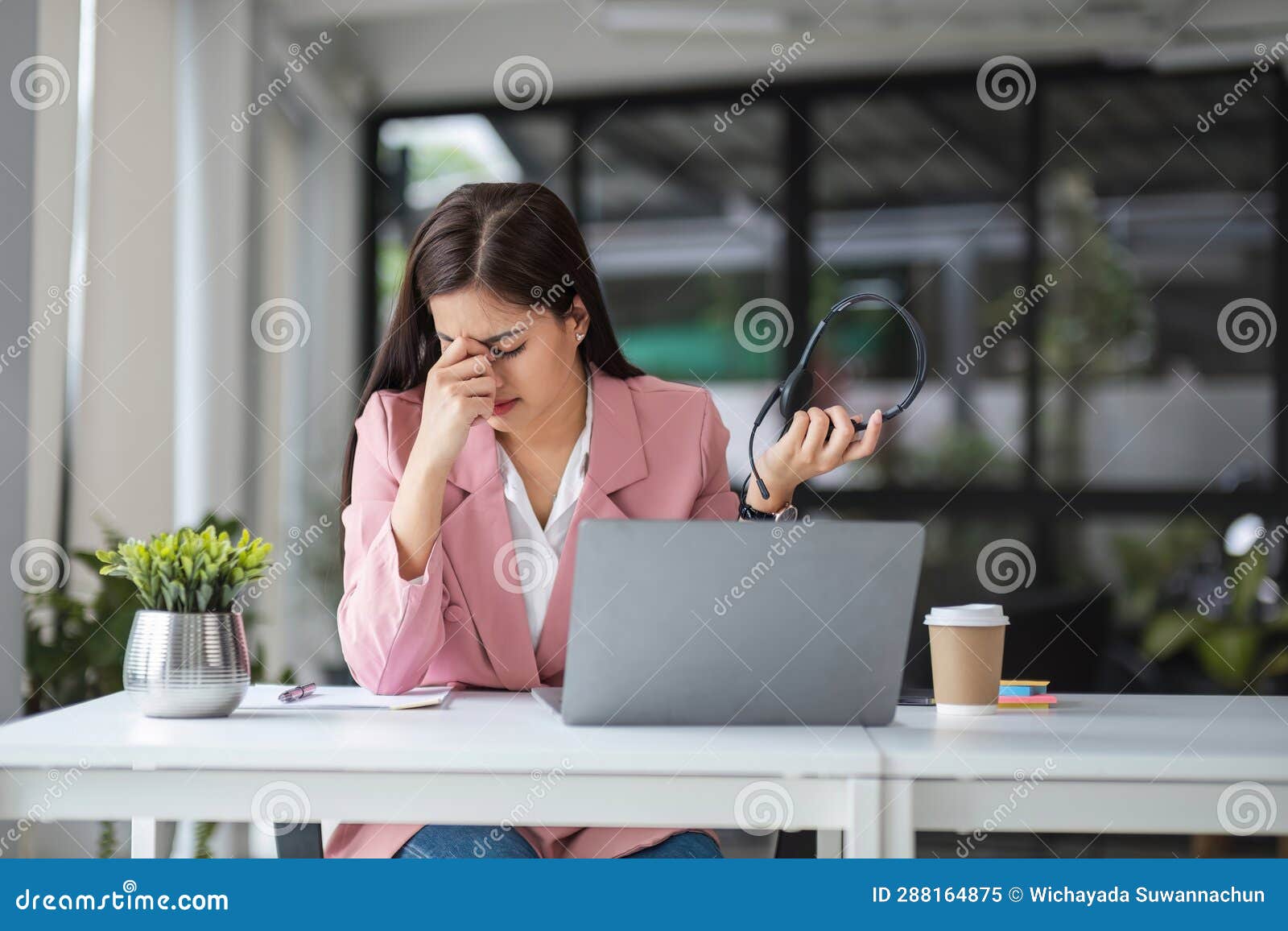 The Call Center Operator is Exhausted while Explaining Job Details To ...