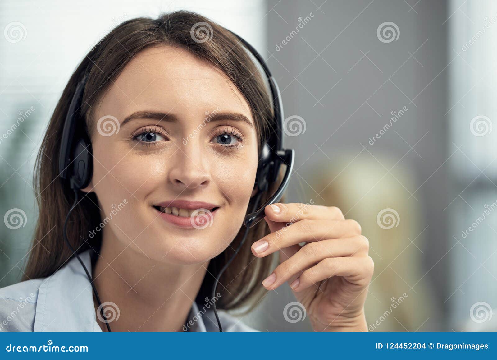 Call center operator stock photo. Image of representative - 124452204