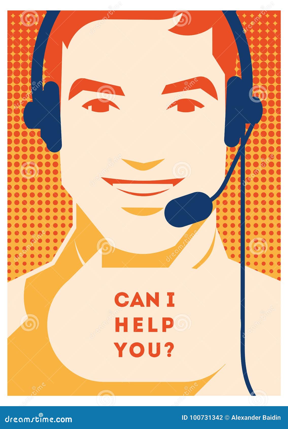 Call Center Operator with Headset Poster. Client Services and ...