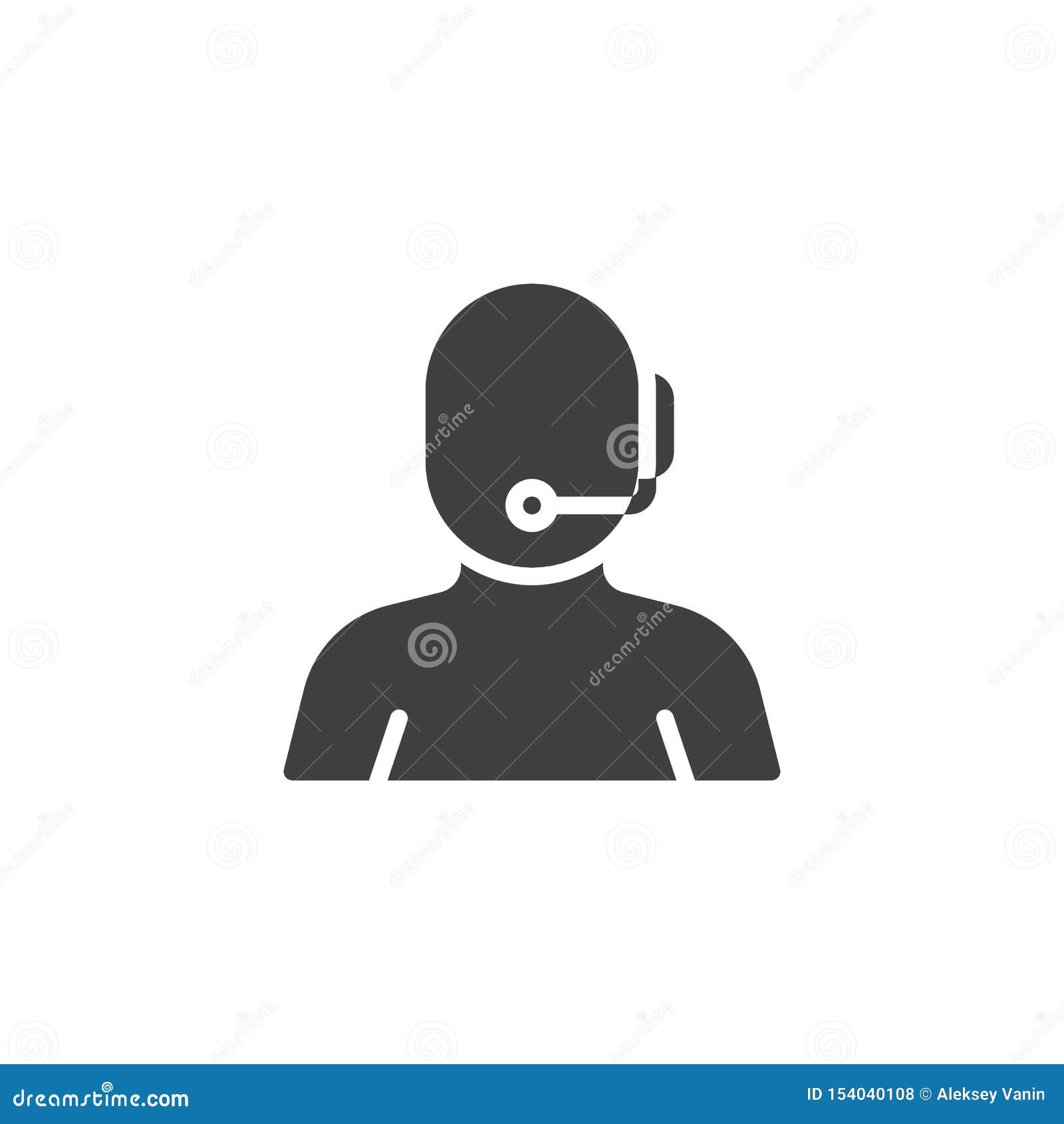 Call Center Operator with Headset Vector Icon Stock Vector ...