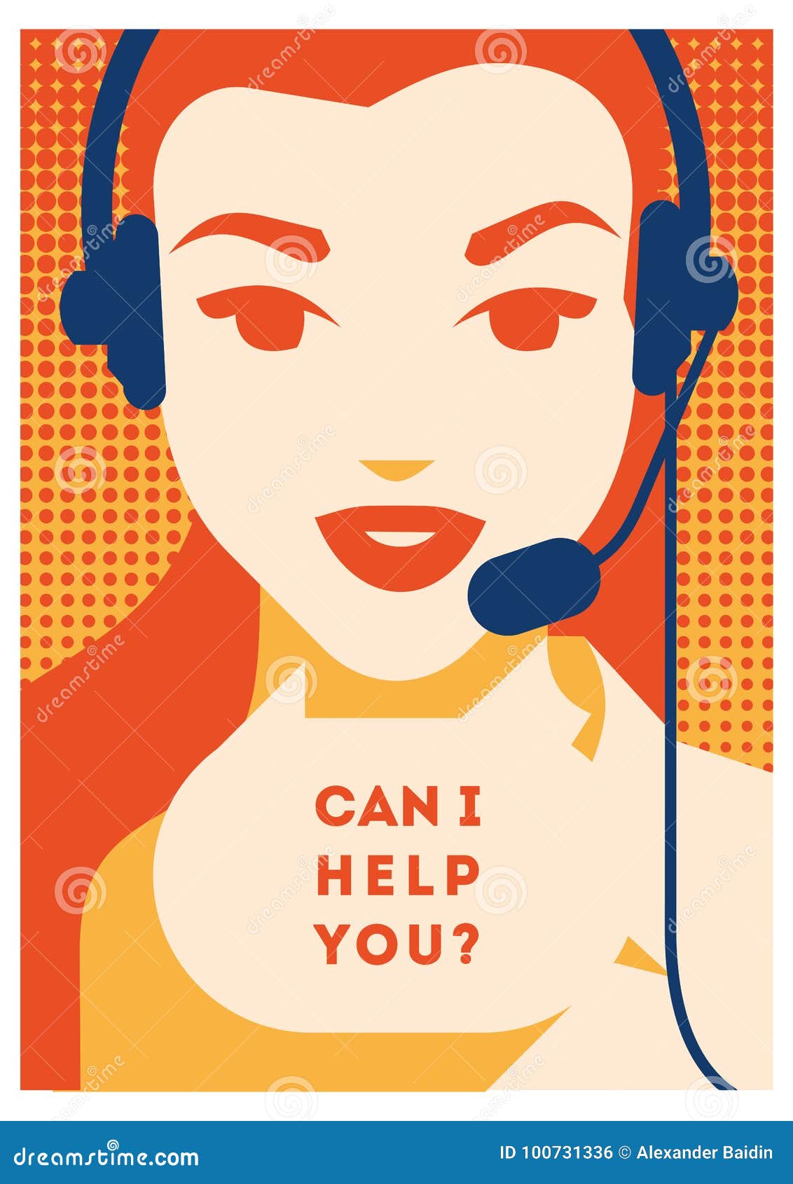 Call Center Operator with Headset Poster. Client Services and ...