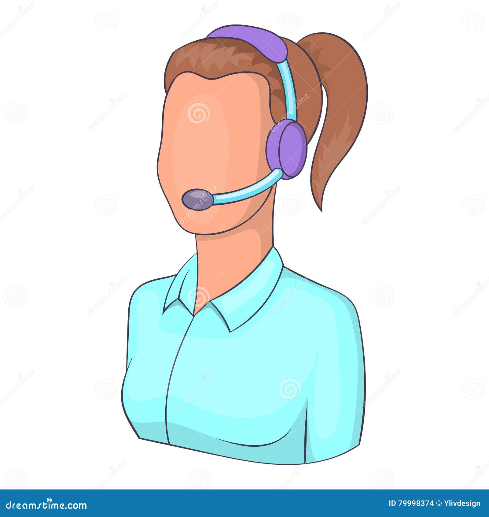 Call Center Operator Icon, Cartoon Style Stock Vector - Illustration of ...