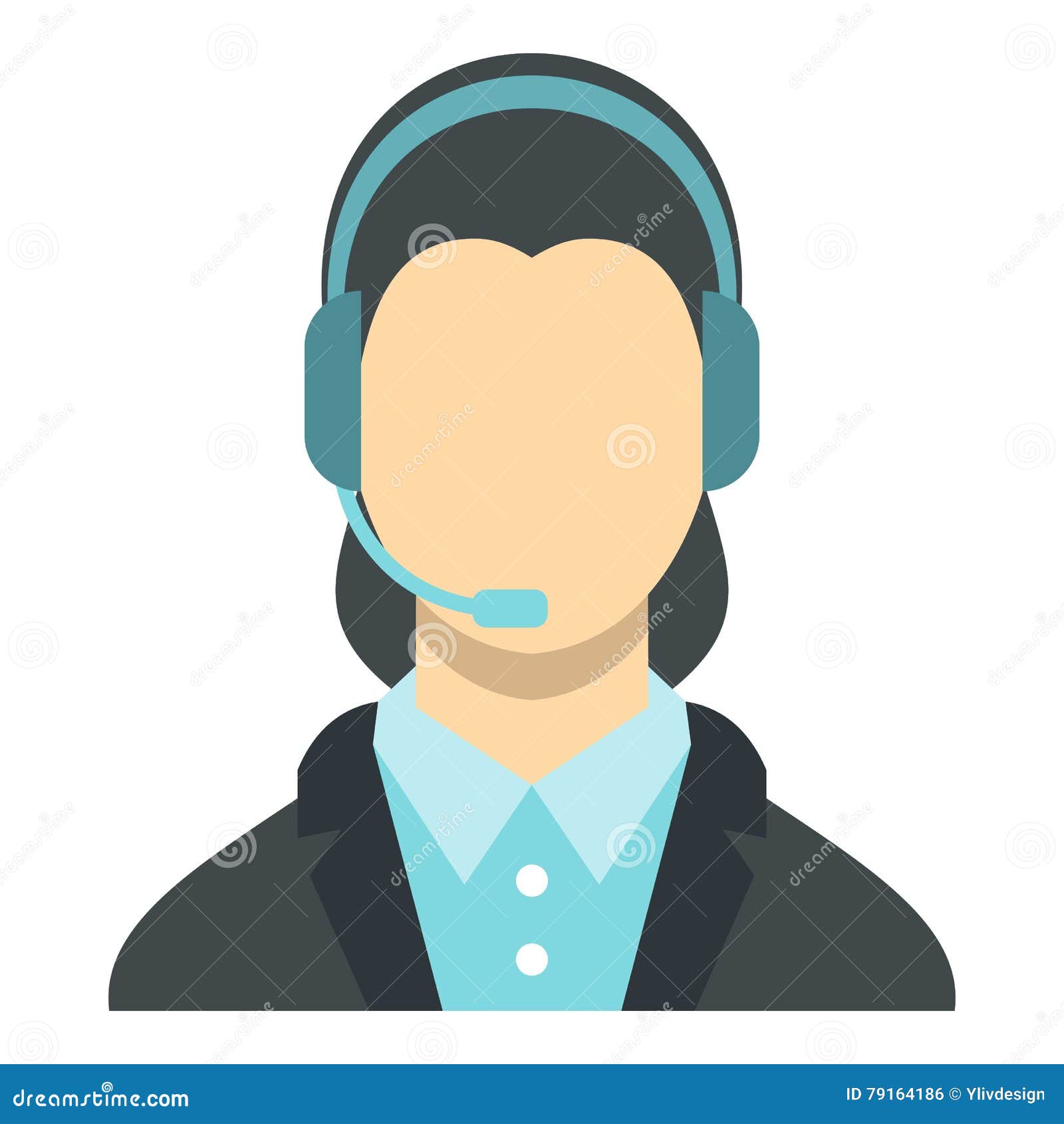 Call Center Operator Icon, Flat Style Stock Vector - Illustration of ...