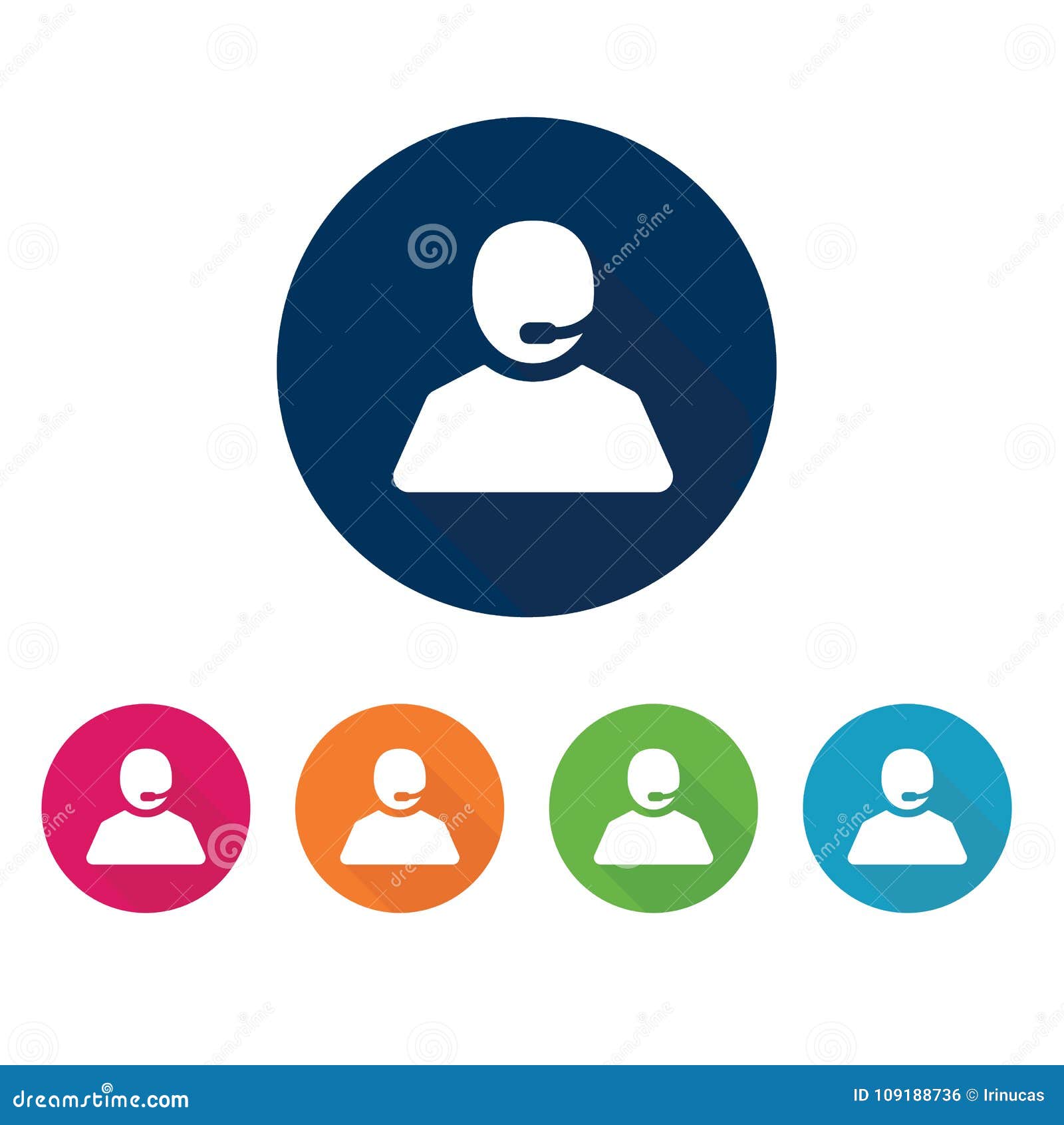 Call Center Operator. Icon Set. Vector. Stock Illustration ...