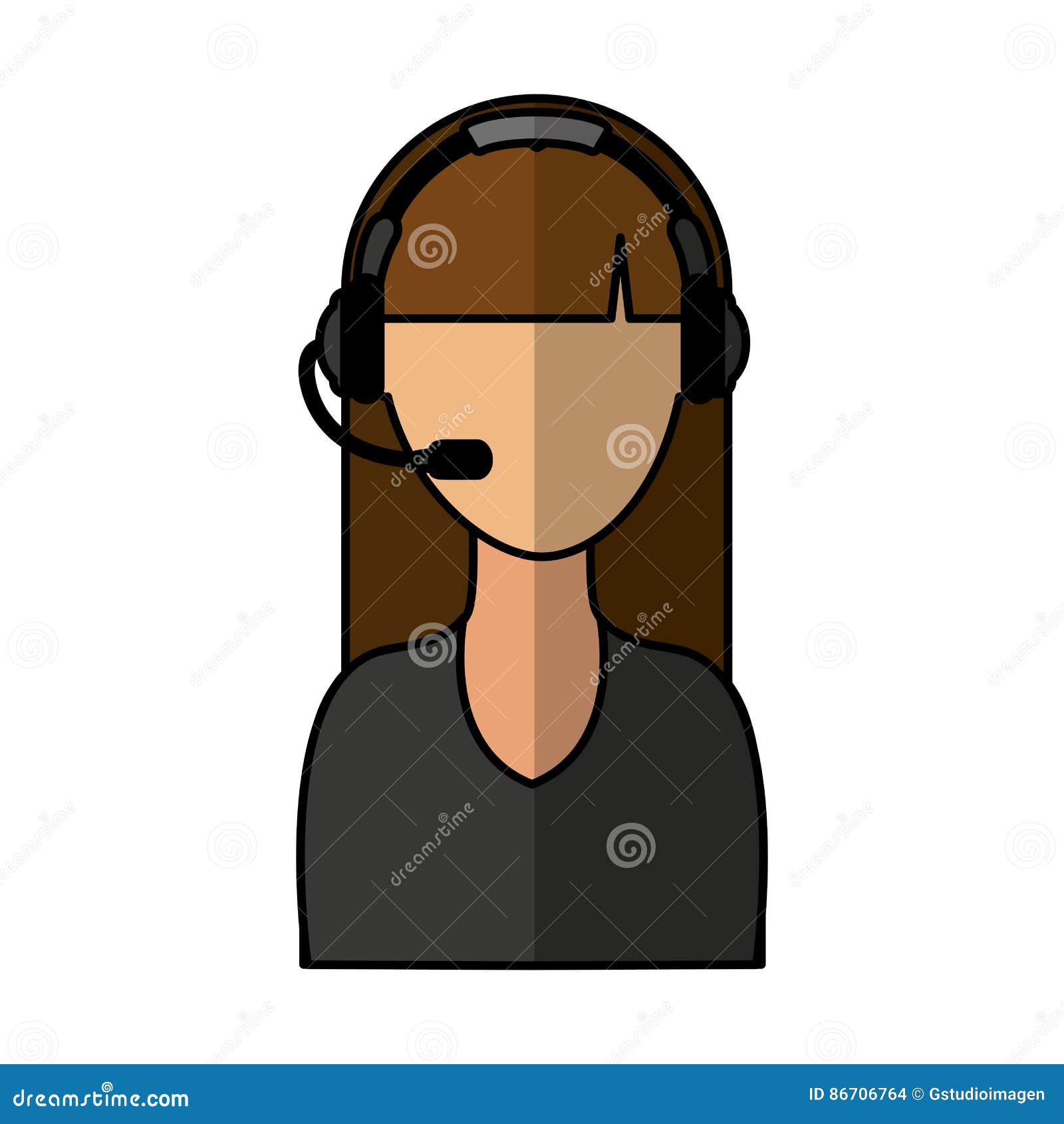 Call center operator icon stock vector. Illustration of customer - 86706764