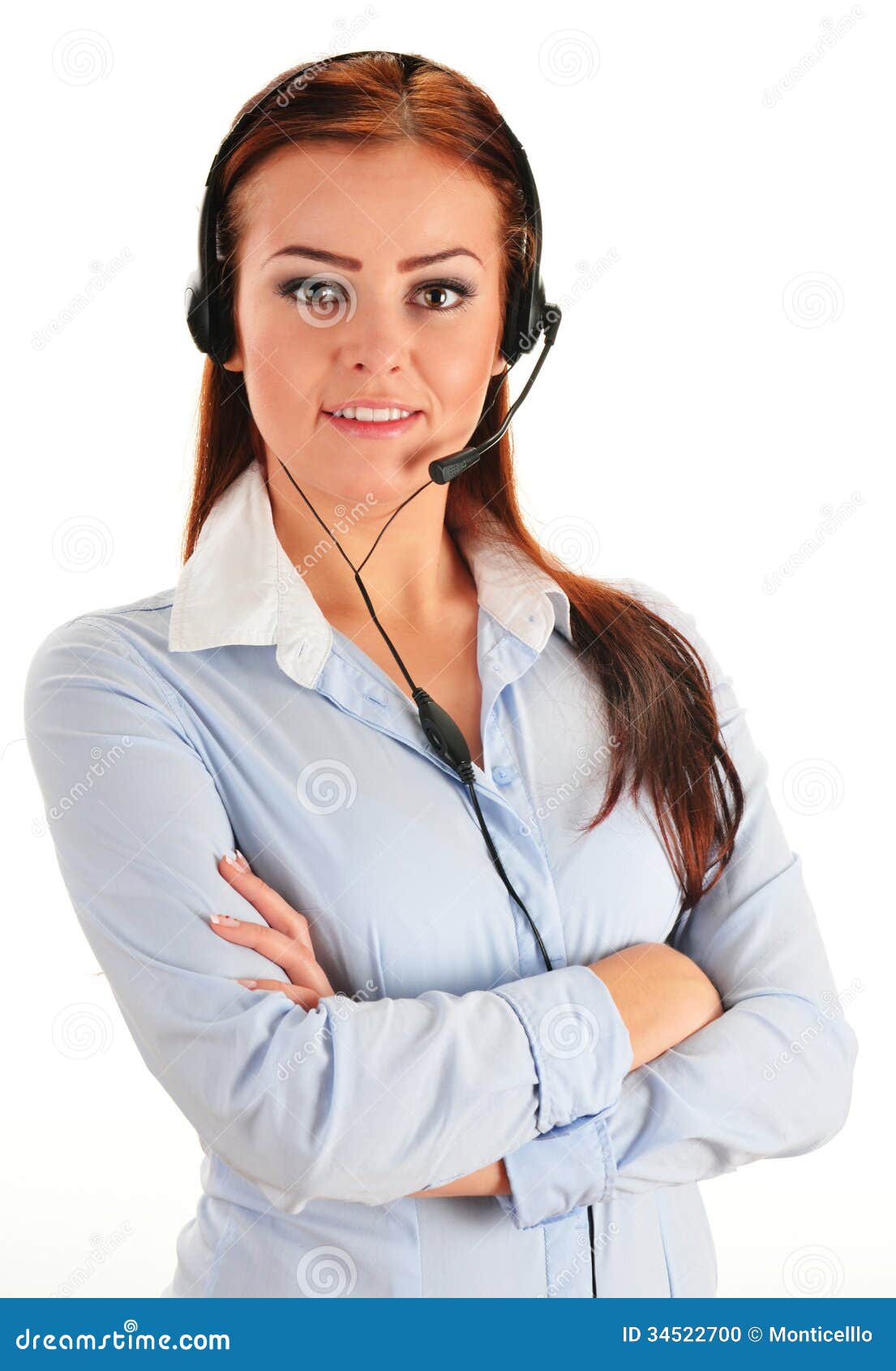 Call Center Operator Isolated on White. Customer Support Stock Photo ...