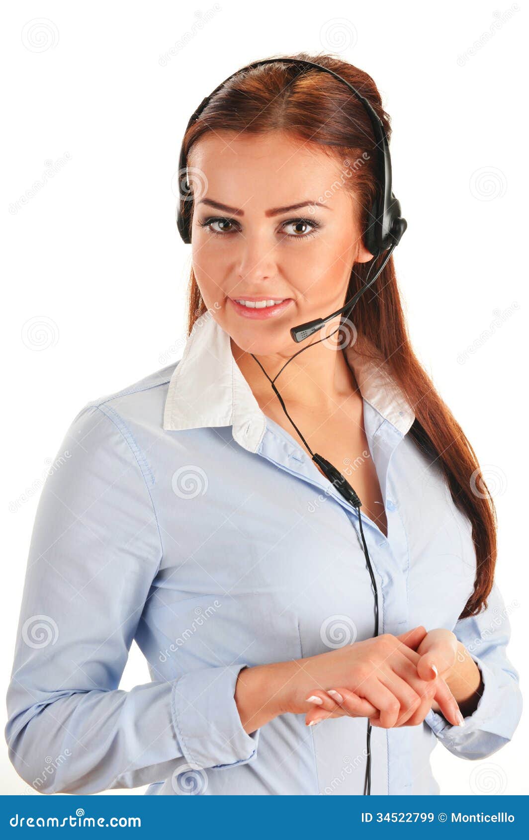 Call Center Operator Isolated on White. Customer Support Stock Image ...