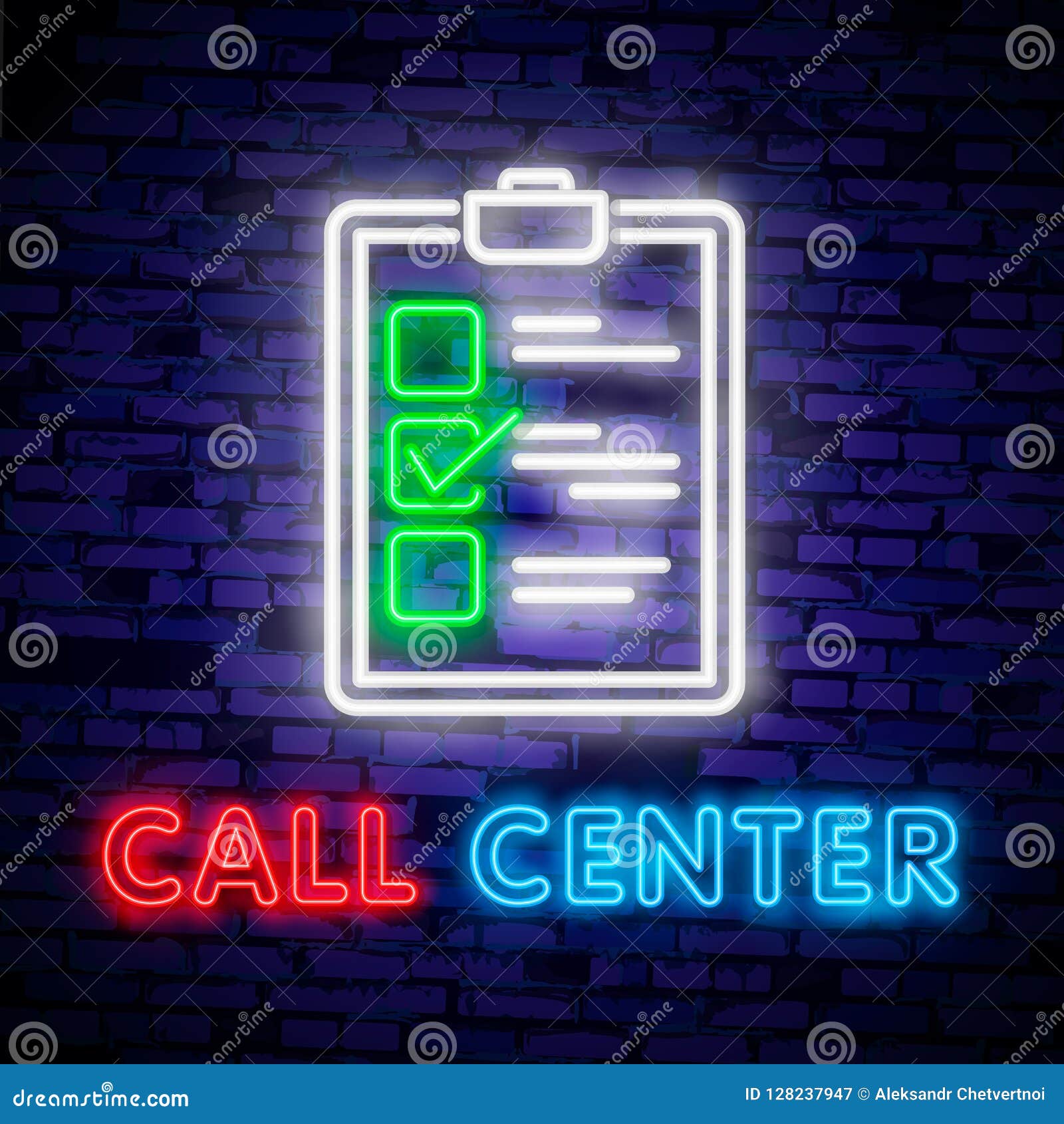 Call Center Operator Neon Light Icon. Support Service Glowing Sign ...