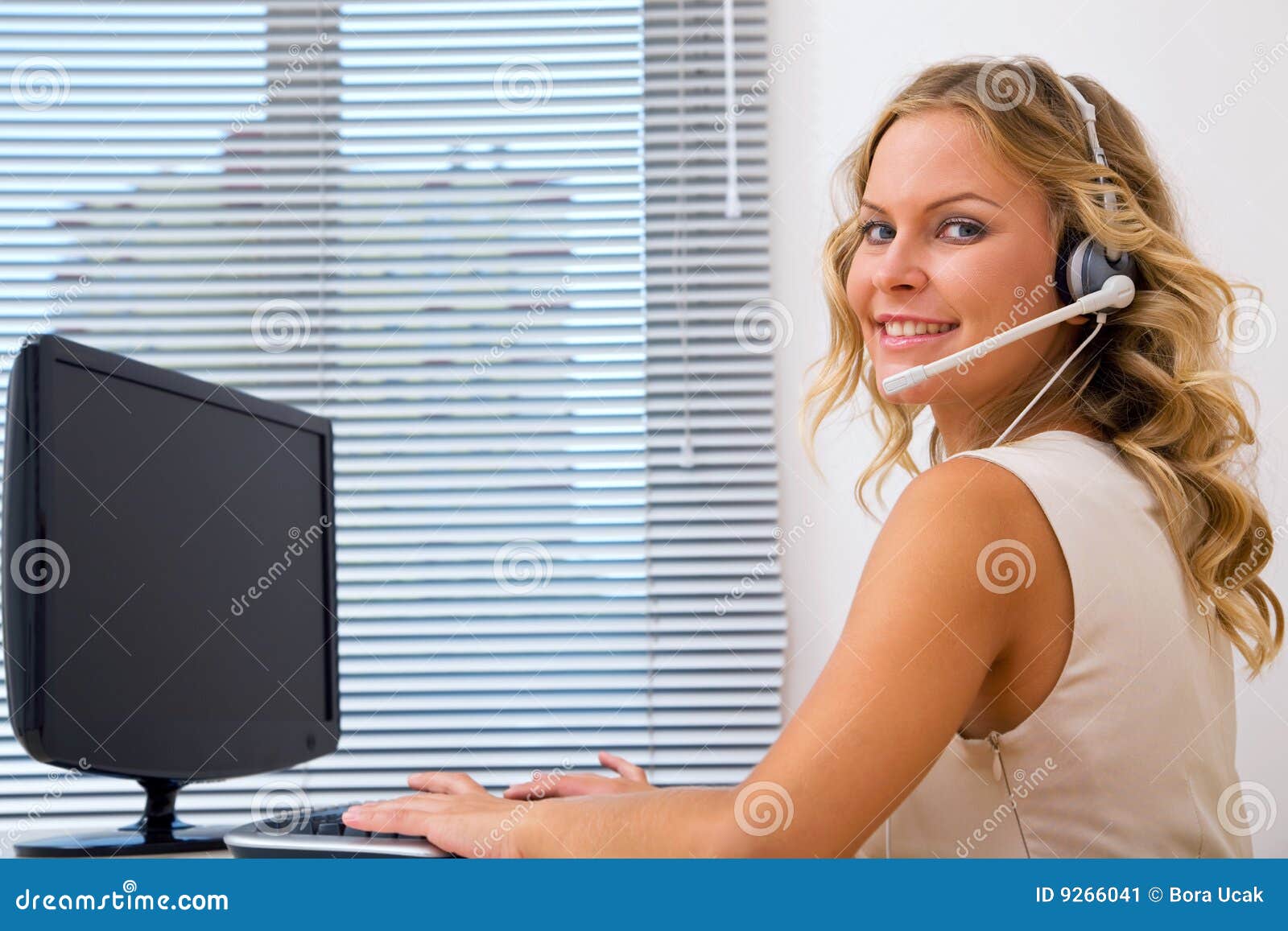 Call Center Operator at Office Stock Image - Image of center, office ...