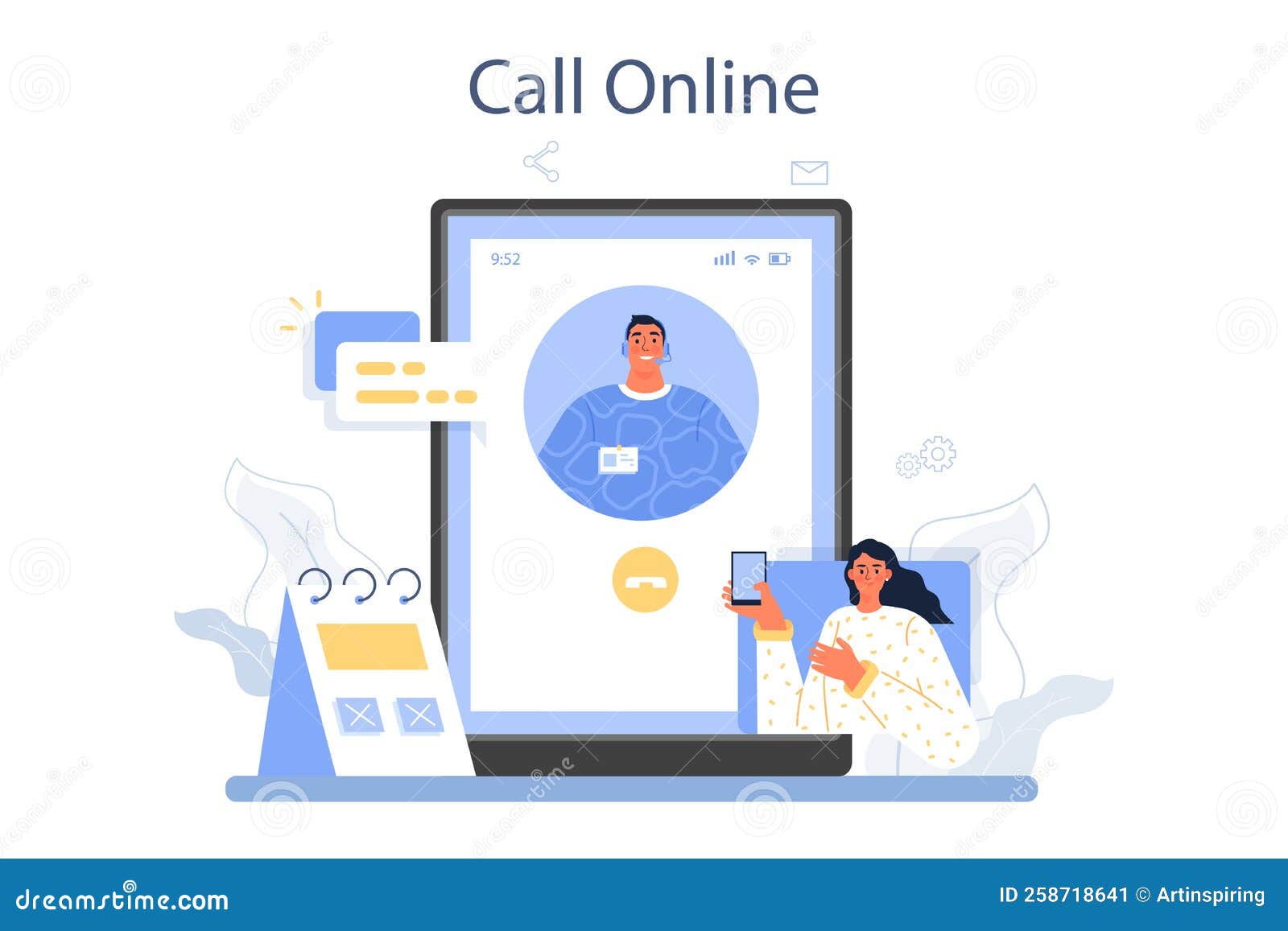 Call Center Operator Online Service or Platform. Technical Support ...
