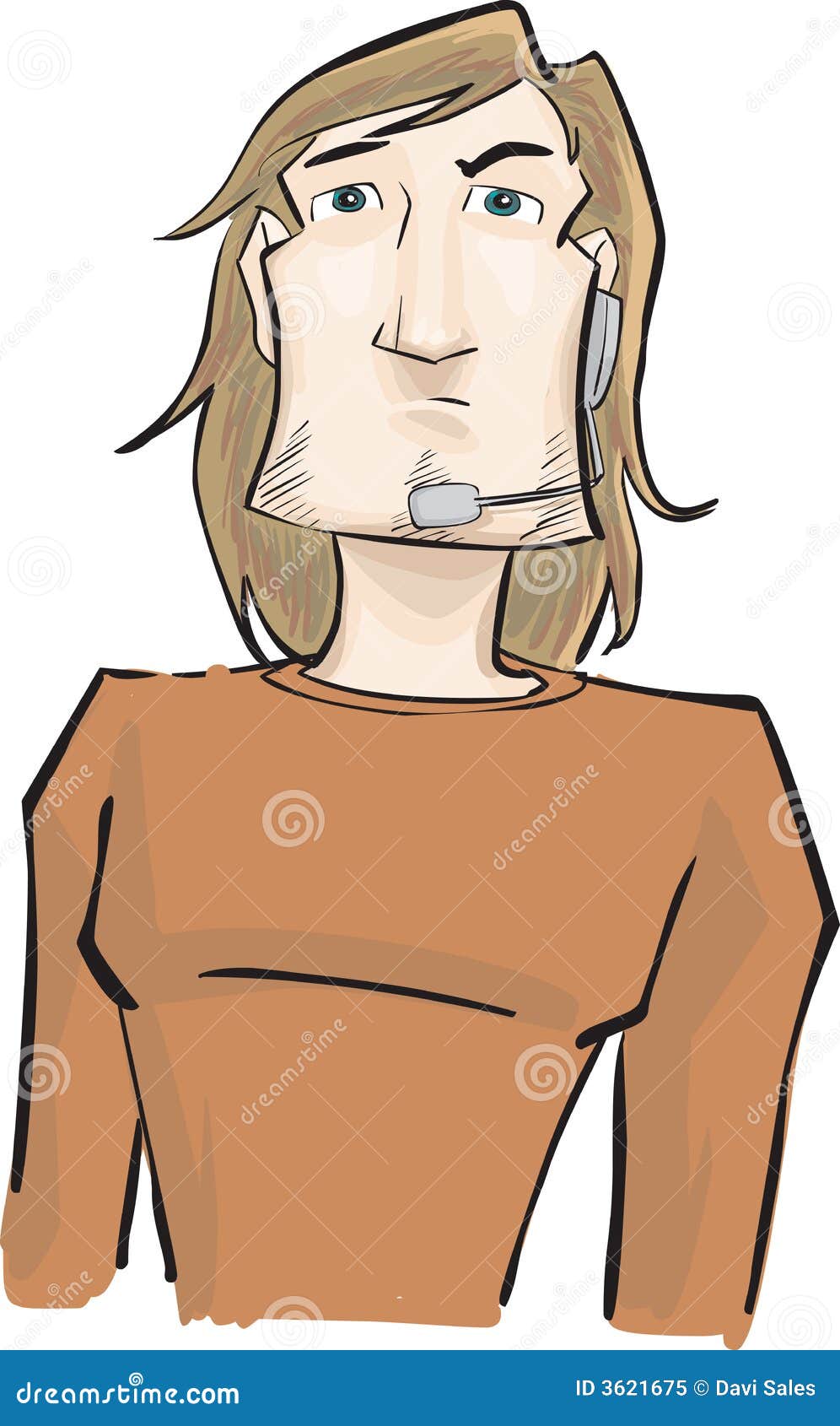 Call Center Operator Orange Cl Stock Vector - Illustration of ...