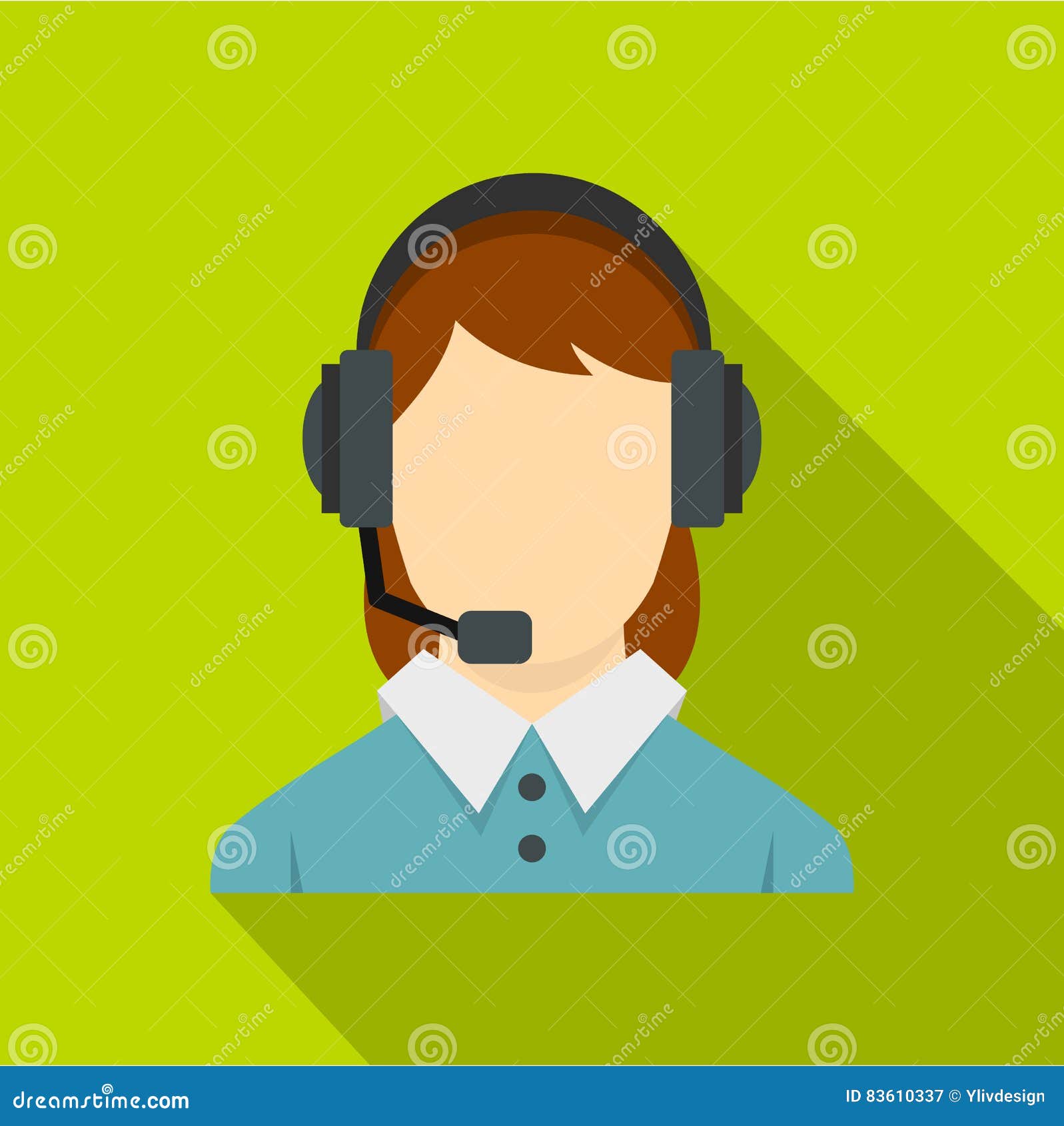 Call Center Operator with Phone Headset Icon Stock Vector ...