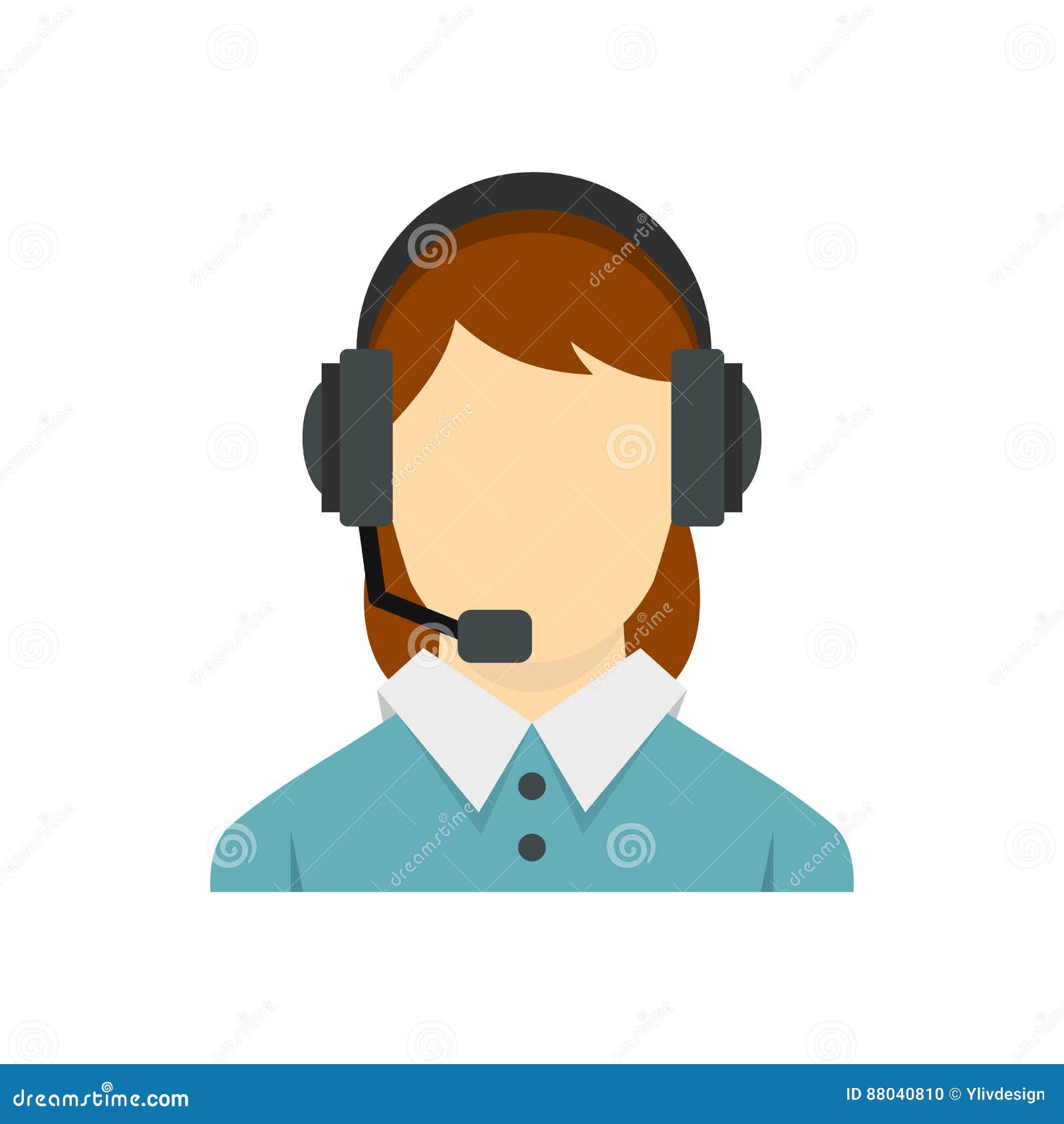 Call Center Operator with Phone Headset Icon Stock Vector ...