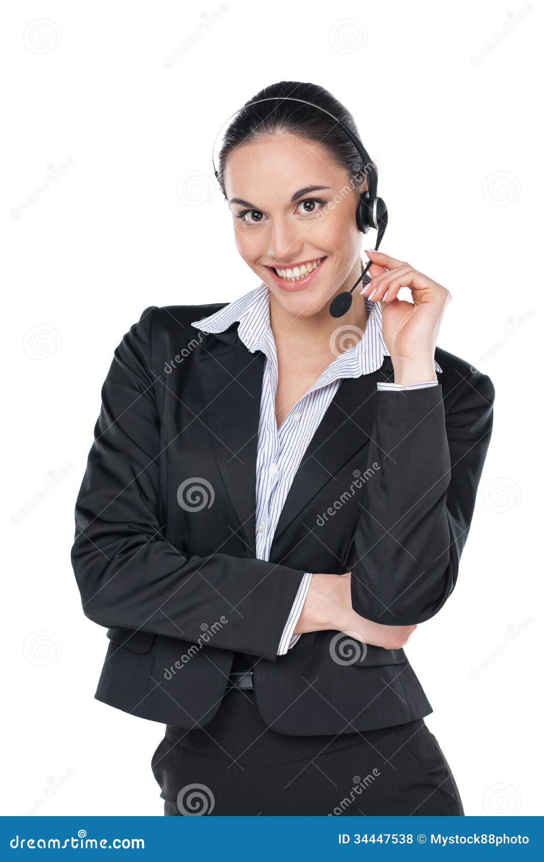Call Center Operator with Phone Headset. Stock Photo - Image of ...
