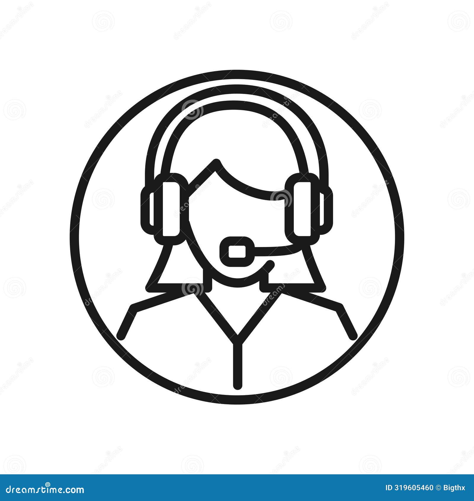 Call Center Operator Phone Icon Stock Vector - Illustration of hotline ...