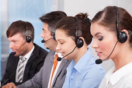 Call center operator stock image. Image of agent, microphone - 52408115