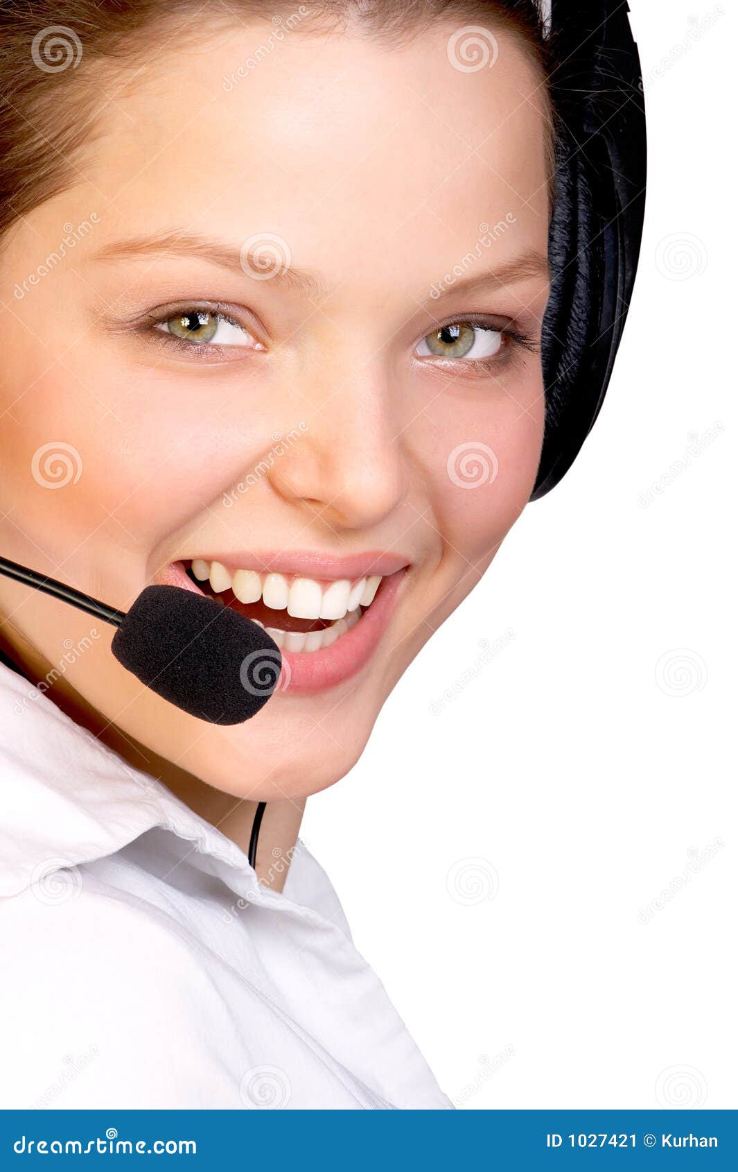 CALL CENTER OPERATOR SMILING Stock Image - Image of customer, listening ...