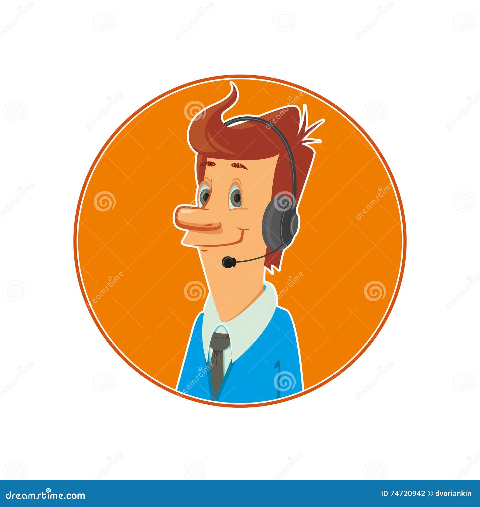Call center operator stock vector. Illustration of cartoon - 74720942