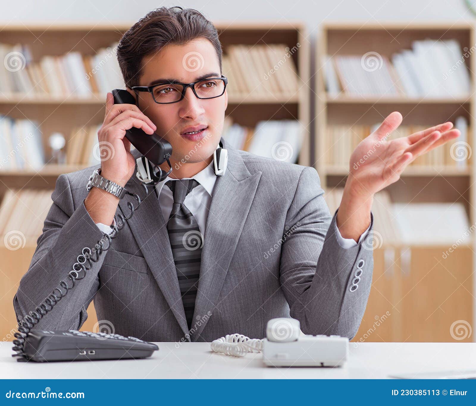 Call Center Operator Talking on the Phone Stock Image - Image of centre ...