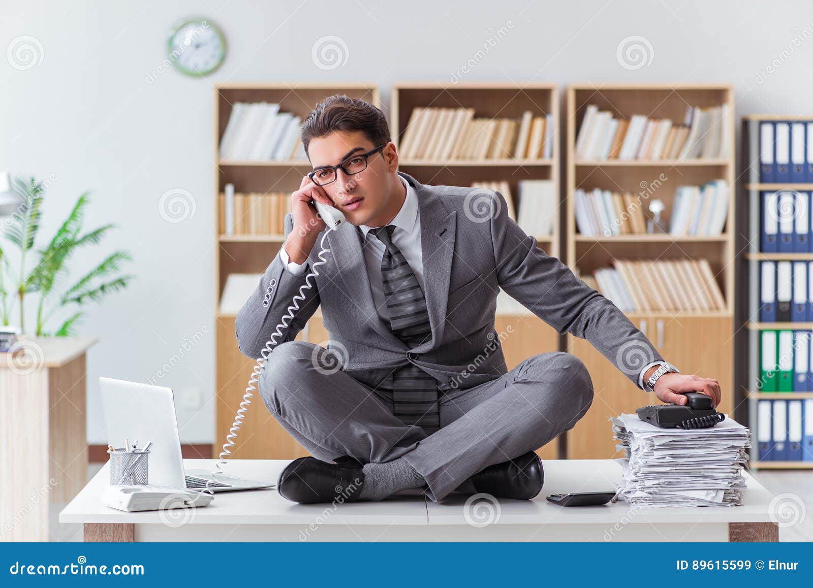 The Call Center Operator Talking on the Phone Stock Image - Image of ...