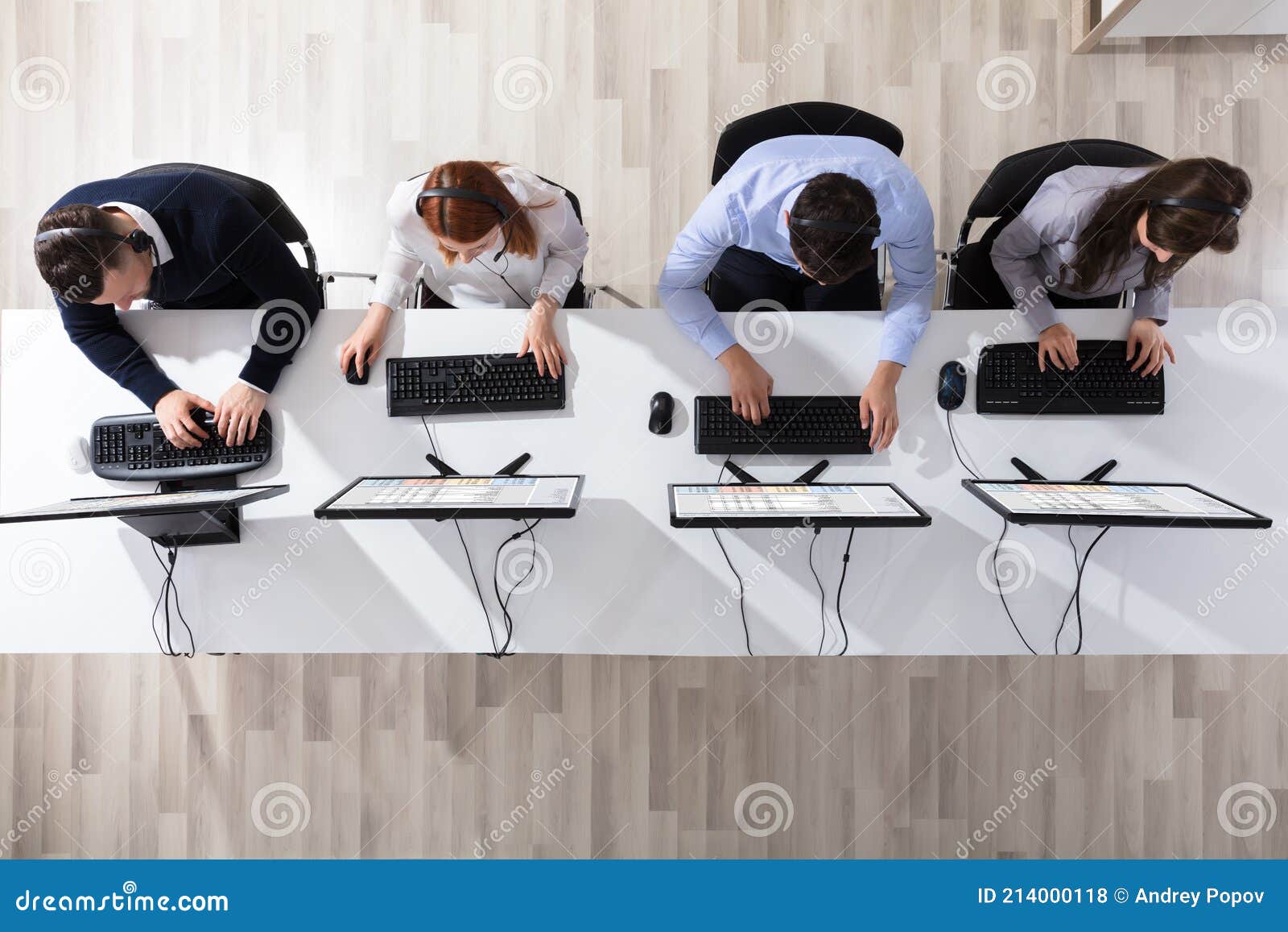 Call Center Operator Team in Office Stock Photo - Image of online ...