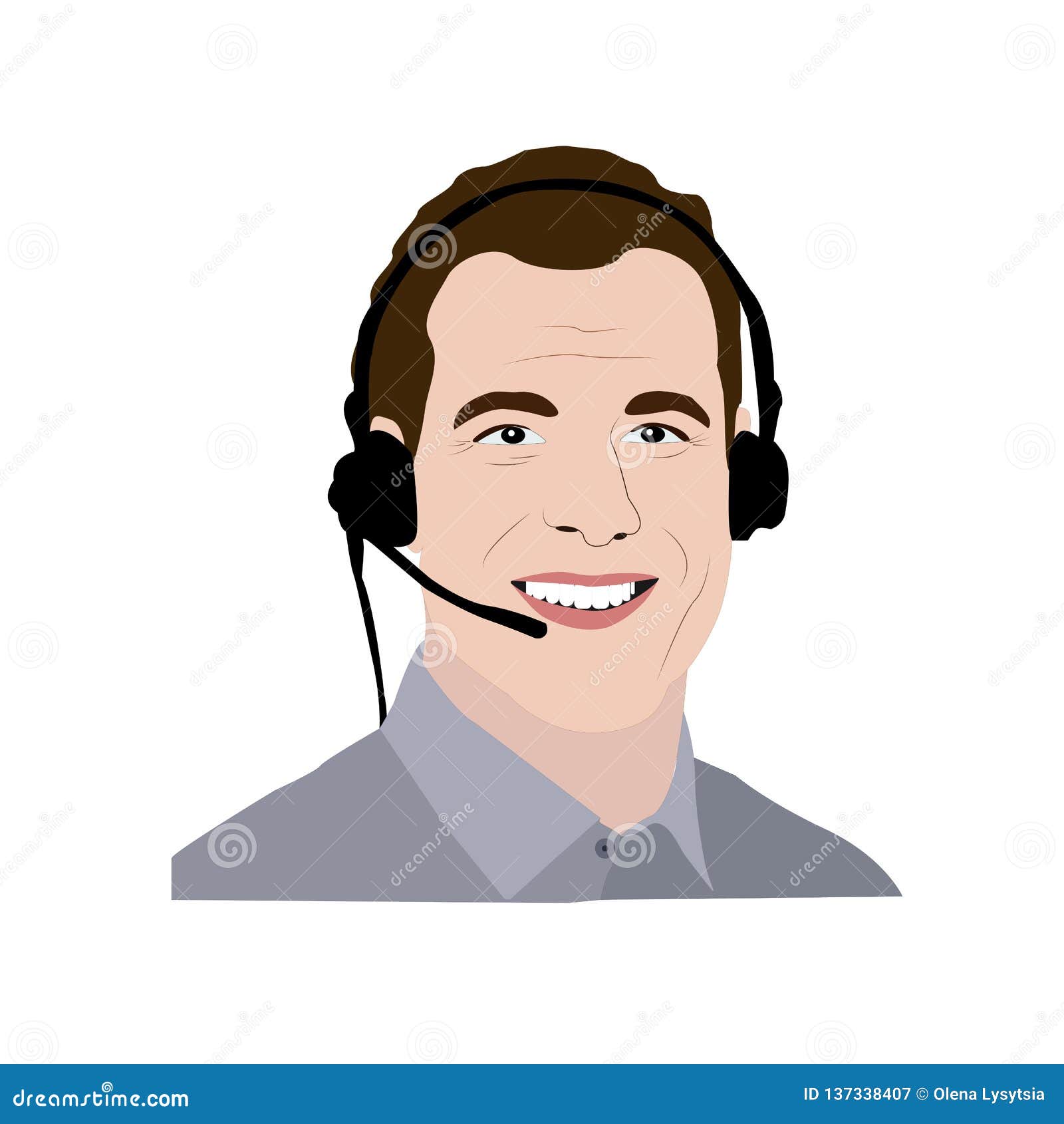 Call Center Operator Vector Stock Vector - Illustration of headphones ...