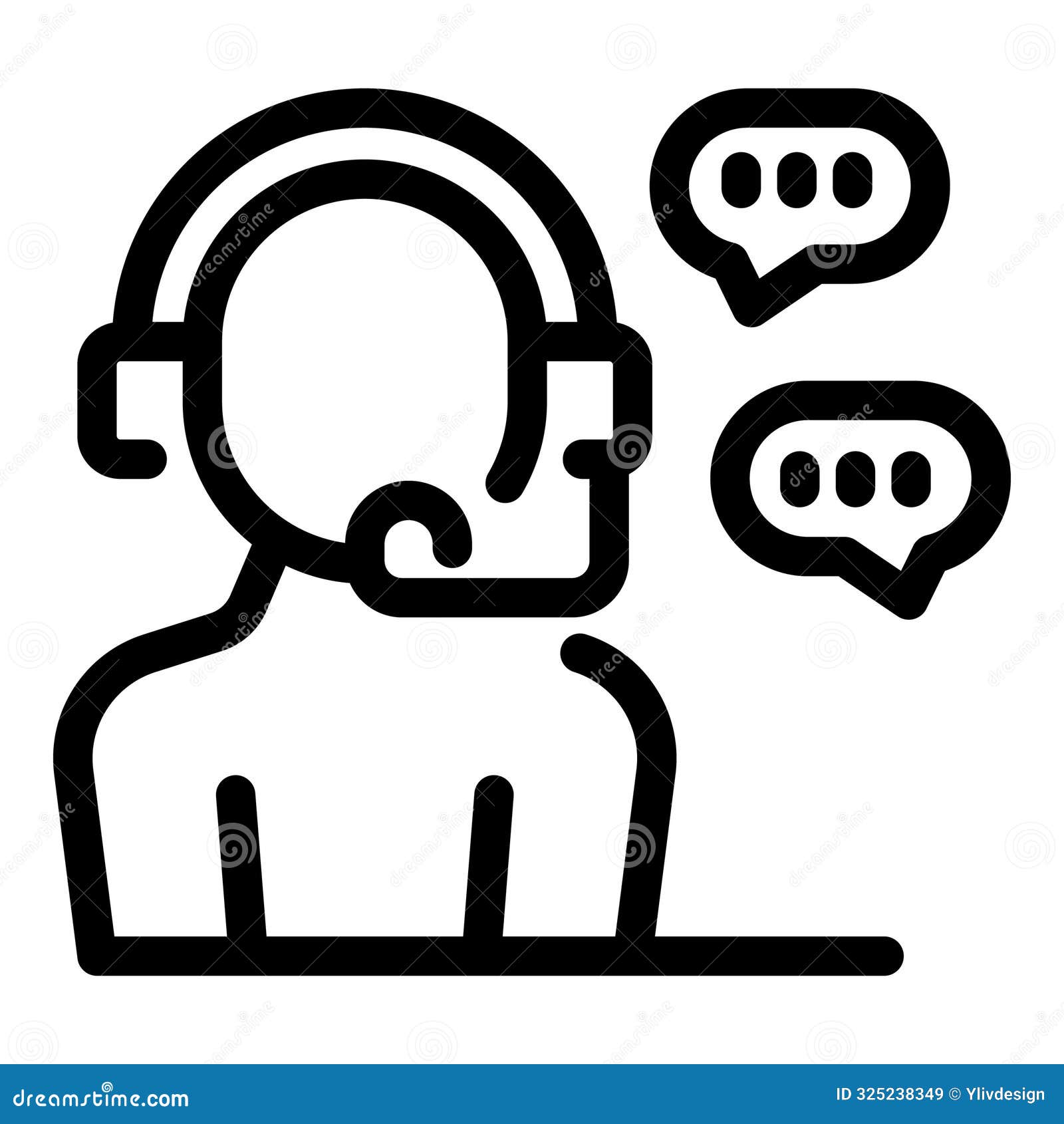 Call Center Operator Wearing Headset and Speaking with Customer Service Stock Vector ...