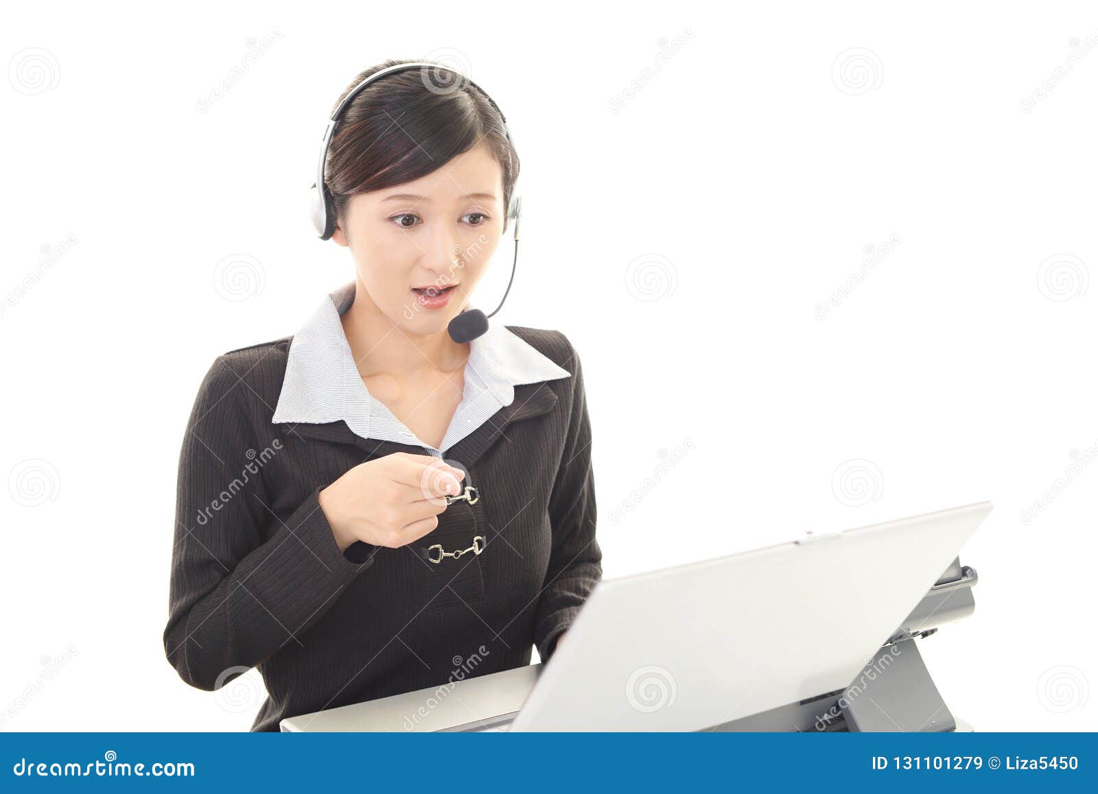 Surprised Call Center Operator Stock Image - Image of agent, anxiety ...