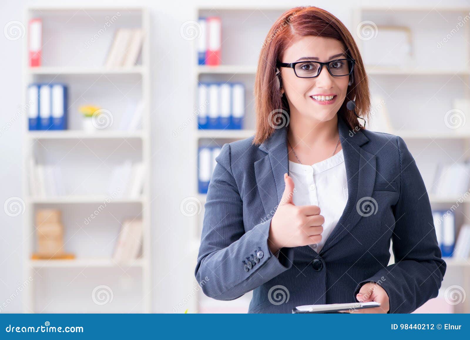 The Call Center Operator Working with Clients Stock Photo - Image of ...