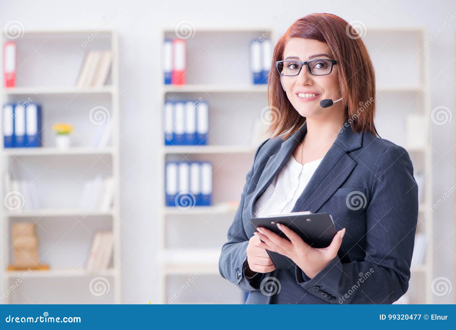 The Call Center Operator Working with Clients Stock Image - Image of ...