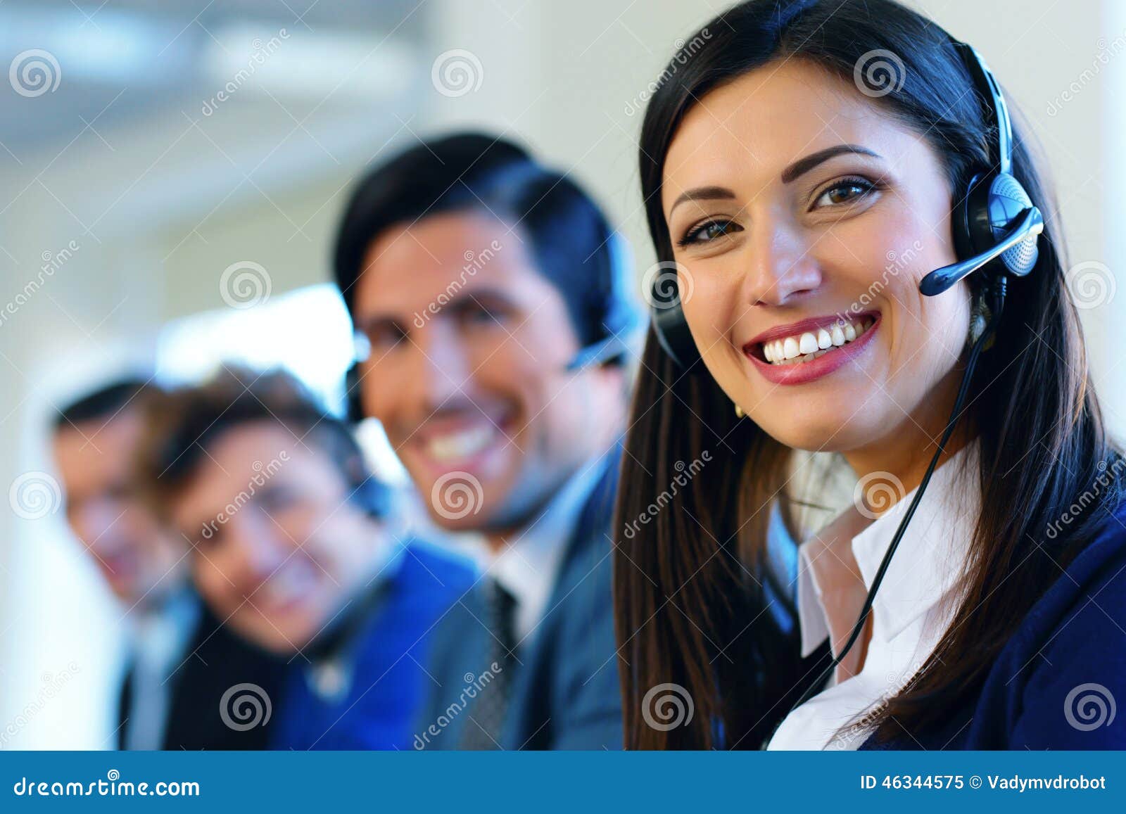 Call center operators stock image. Image of business - 46344575