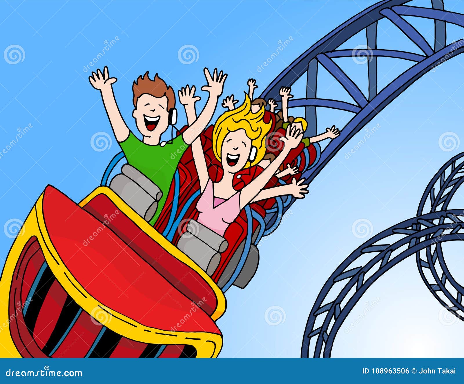 Call Center Operators Riding Rollercoaster Stock Vector - Illustration ...