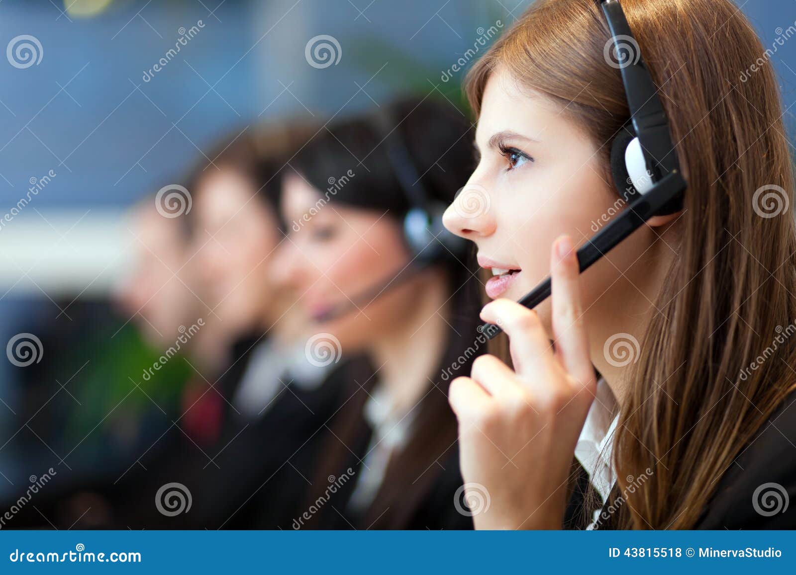 Call Center Operators at Work Stock Photo - Image of technical ...