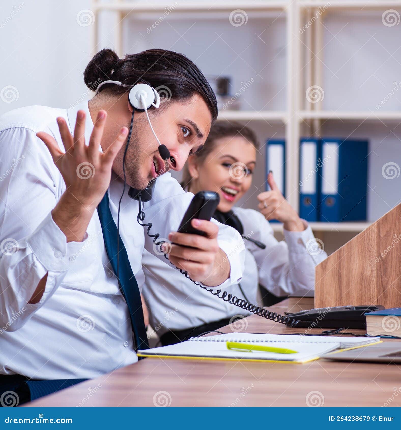 Call Center Operators Working in the Office Stock Image - Image of ...