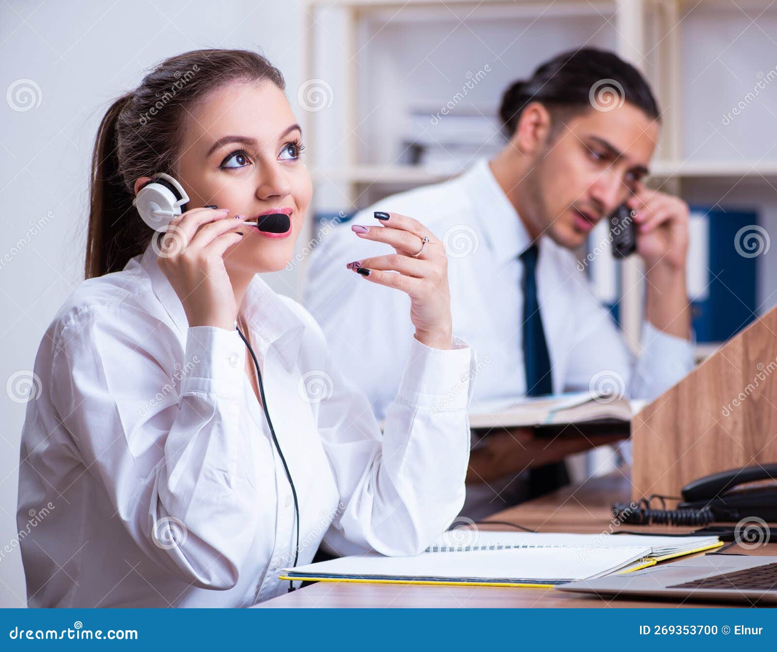 Call Center Operators Working in the Office Stock Photo - Image of ...
