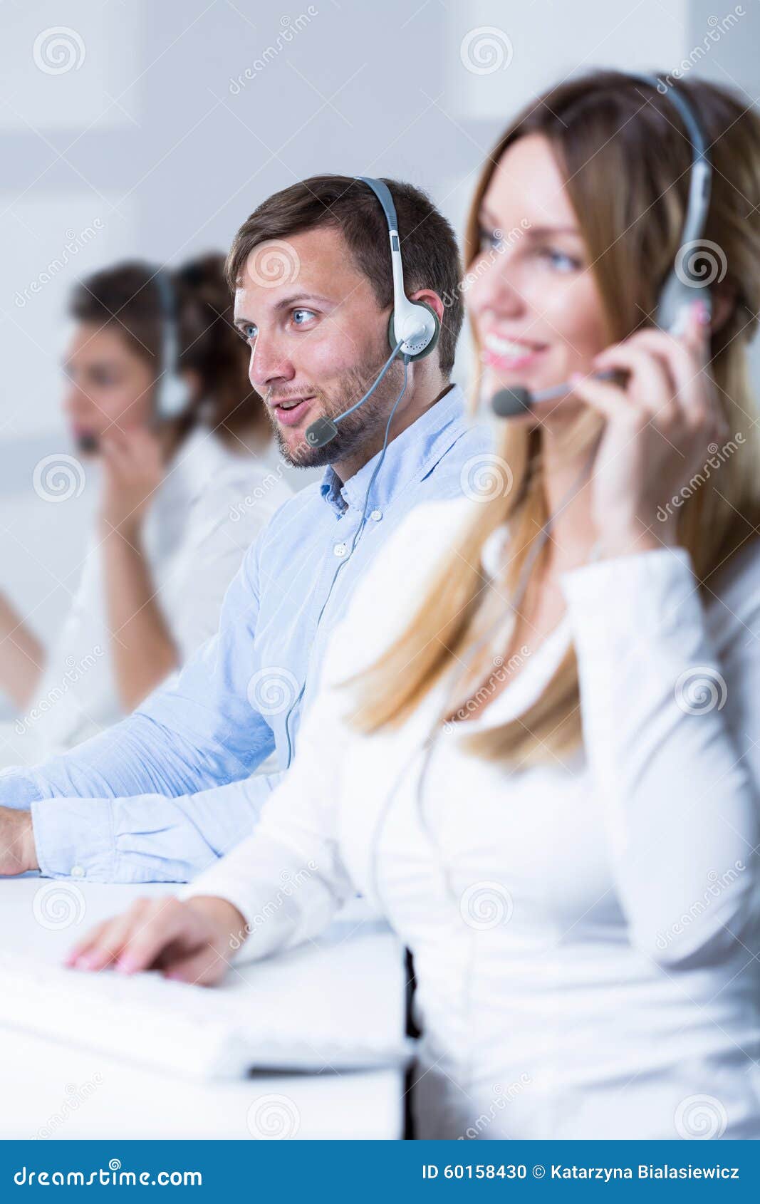Call center operators stock photo. Image of work, team - 60158430
