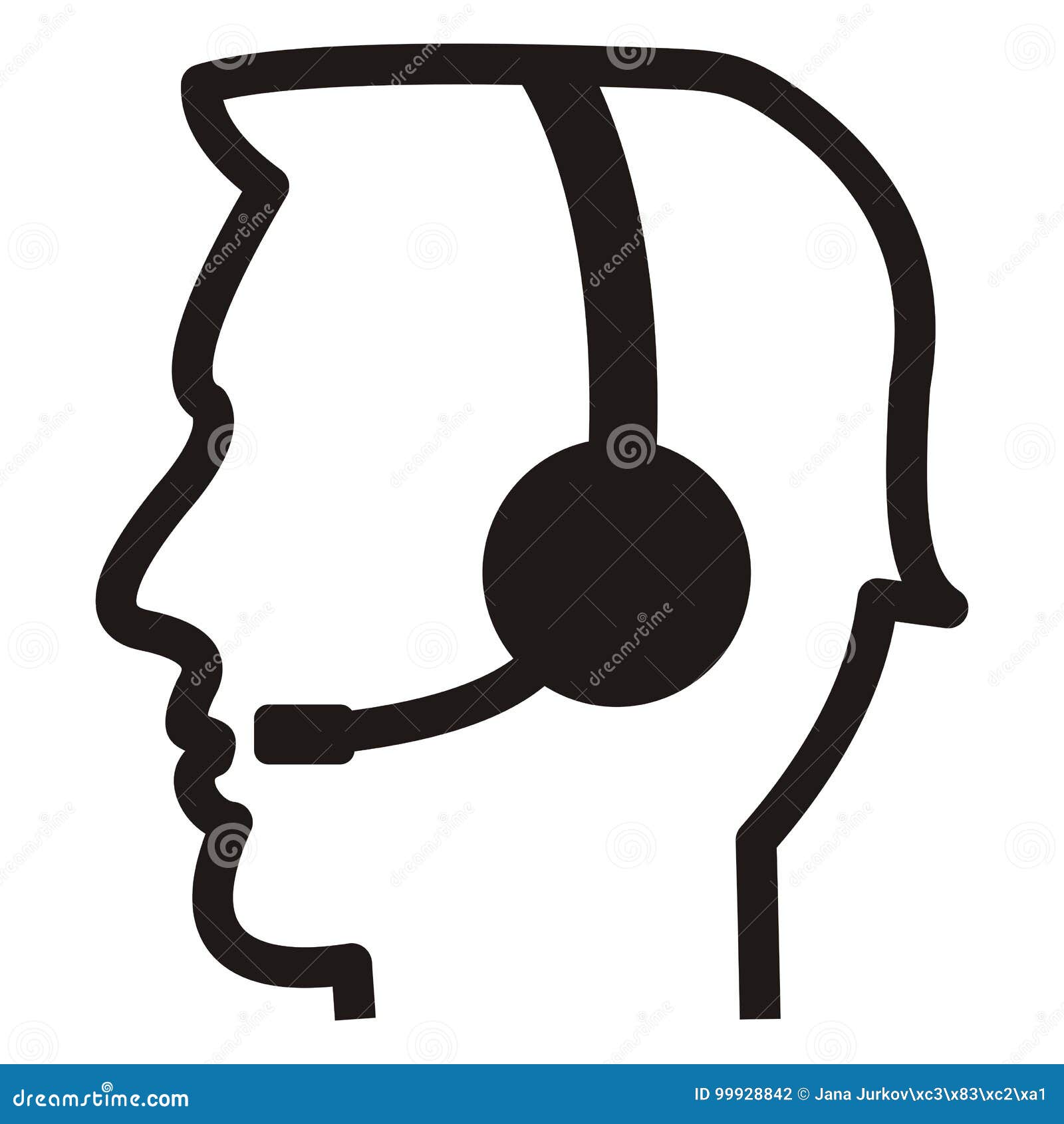 Call Center, Person, Black Silhouette, Vector Icon Stock Vector ...
