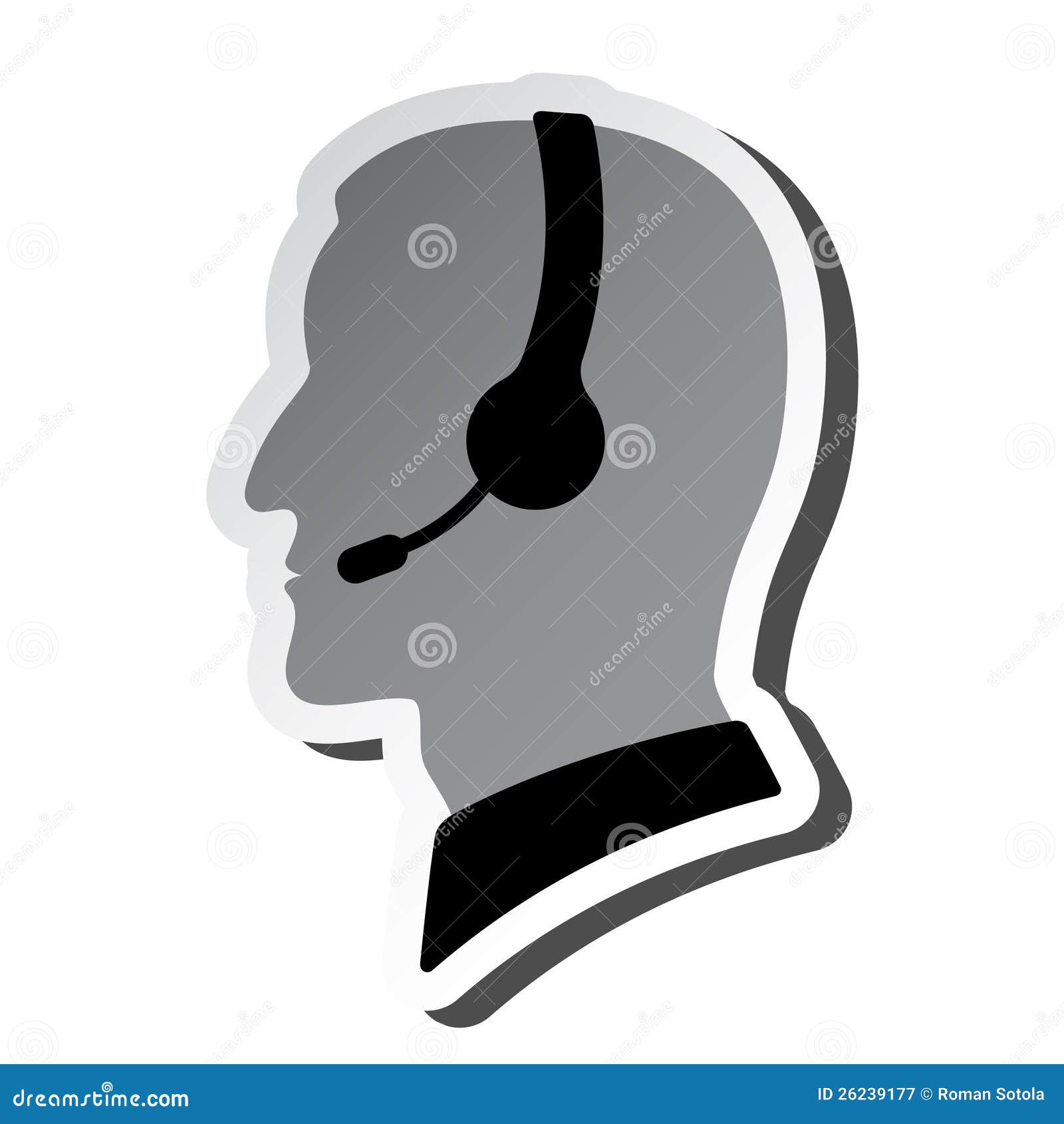 Call Center Person Silhouette Cartoon Vector | CartoonDealer.com #26239177
