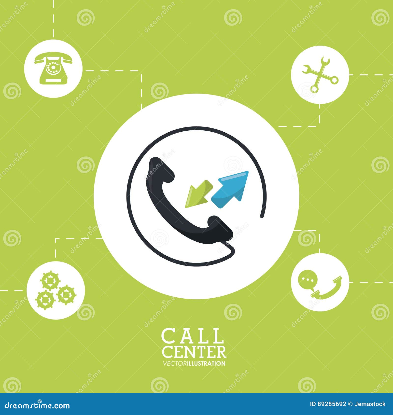 Call Center Phone Customer Service Stock Illustration - Illustration of ...
