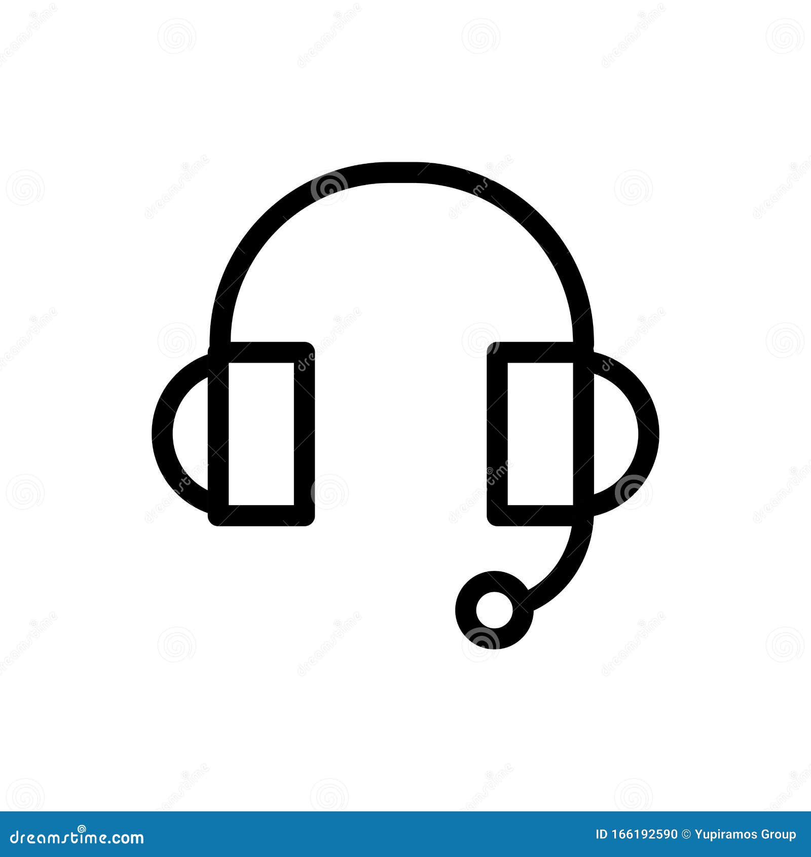 Call Center Service Business Headset Microphone Help Line Stock Vector ...