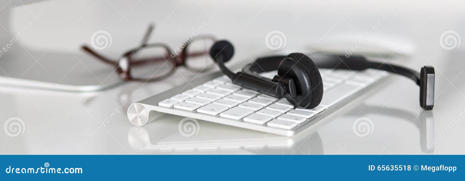 Call Center Service Operator Empty Working Place Stock Photo - Image of ...
