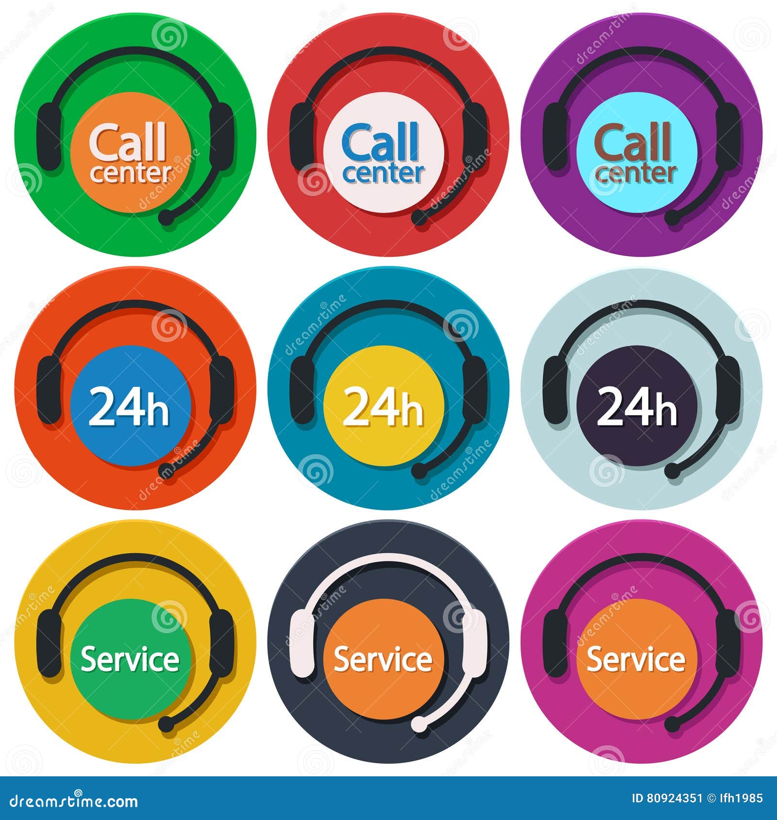 Call center set 01 stock vector. Illustration of button - 80924351