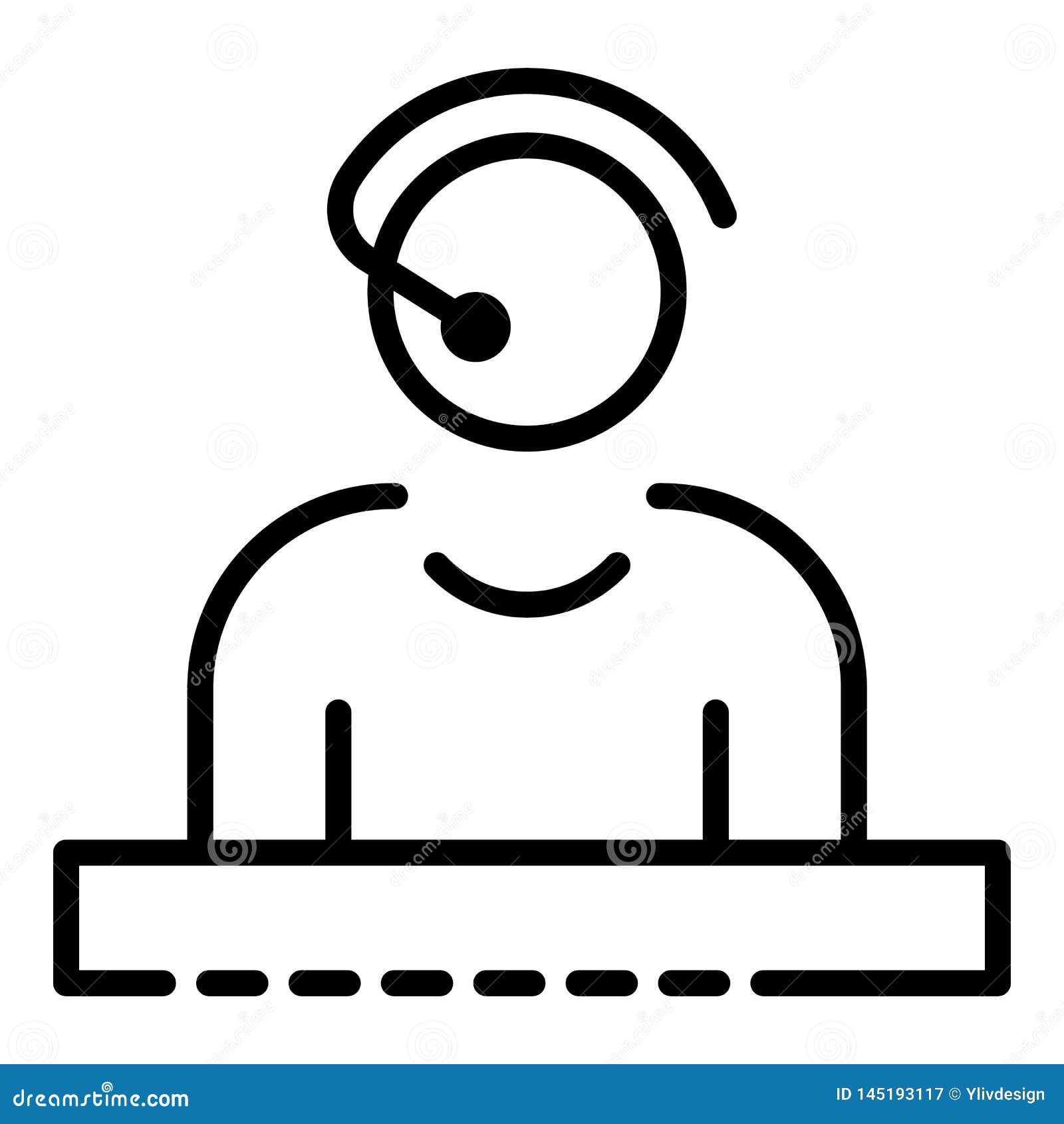 Call Center Support Icon, Outline Style Stock Vector - Illustration of ...
