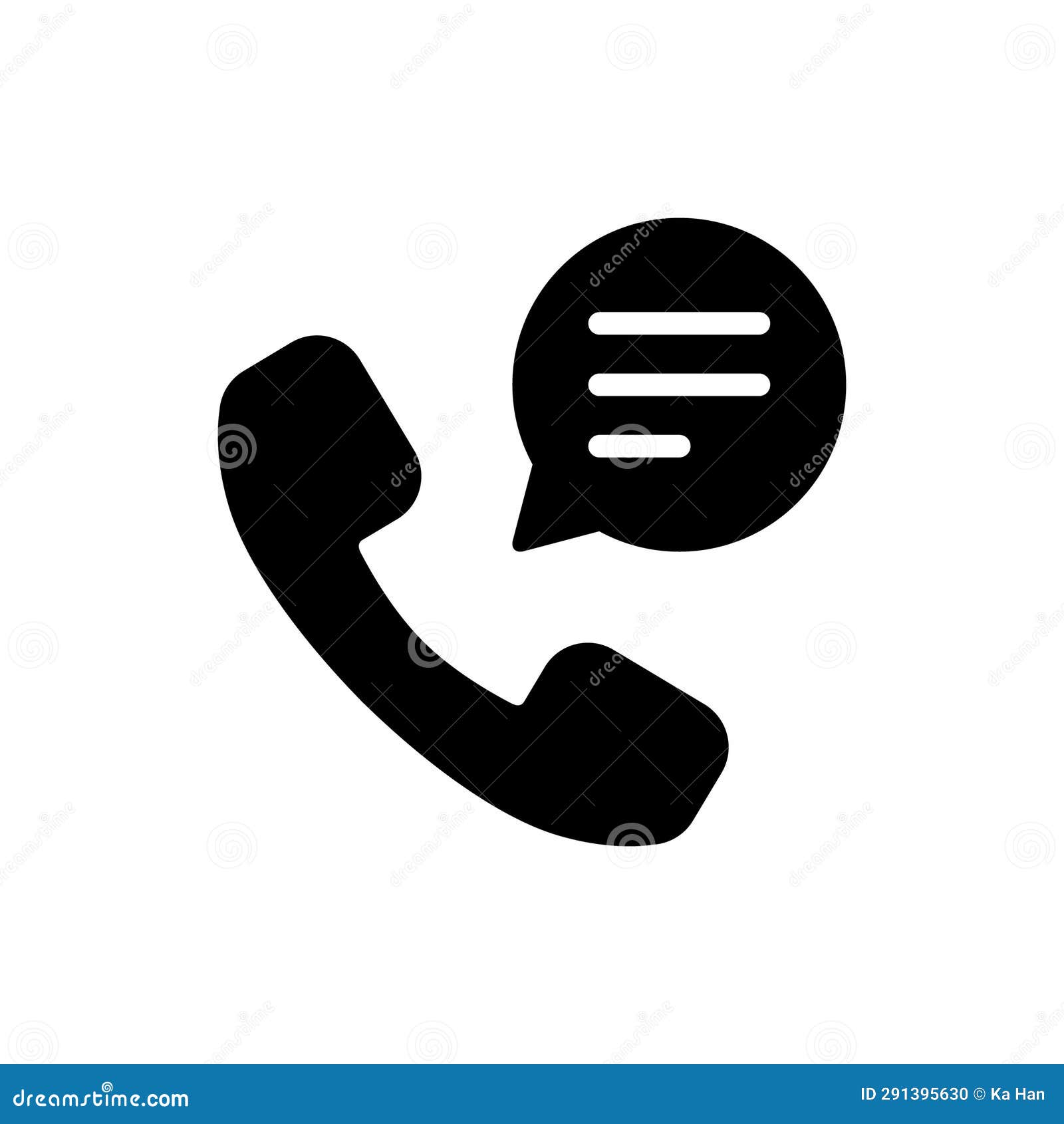 Call Center Support Icon Vector. Telephone with Speech Cloud Sign ...