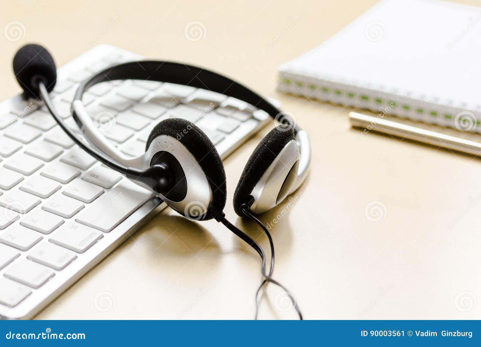 Call Center Support Table with Headset and Keyboard Editorial Photo ...